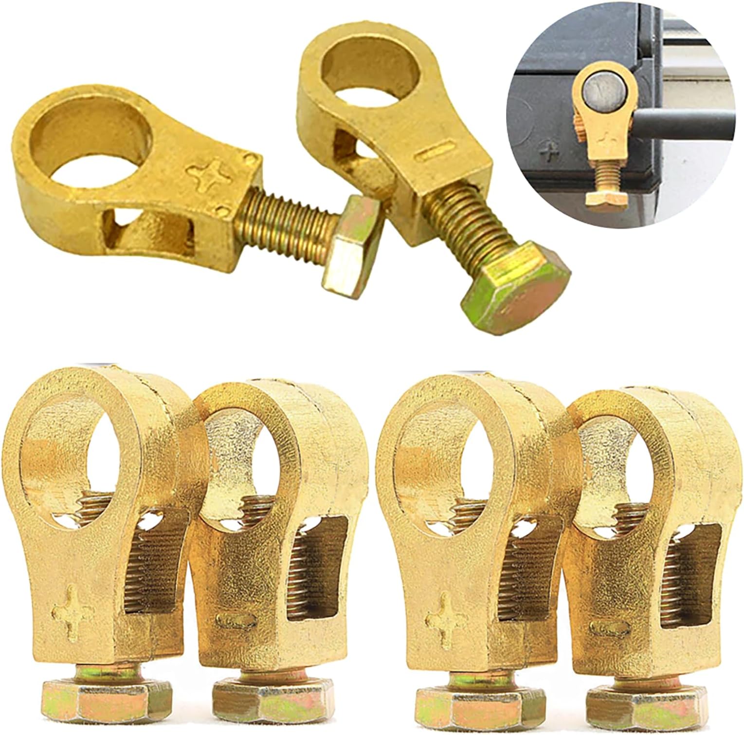 Amazon.com: zipelo Battery Terminal Connector Clamps, Pure Copper ...