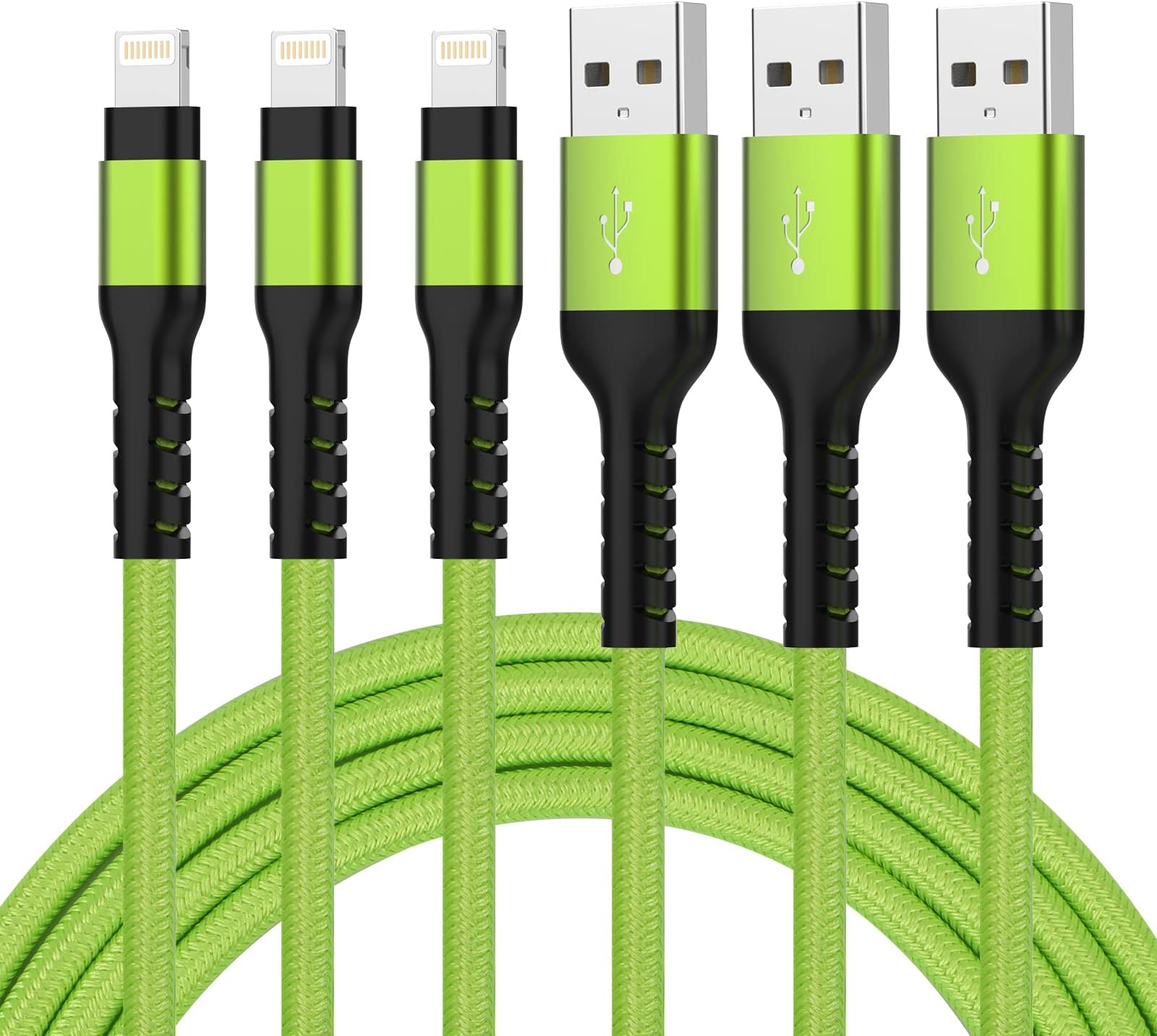 Phone Charger 5 Pack 2m(6ft) Cable Phone Charging Syncing Cord Charger ...