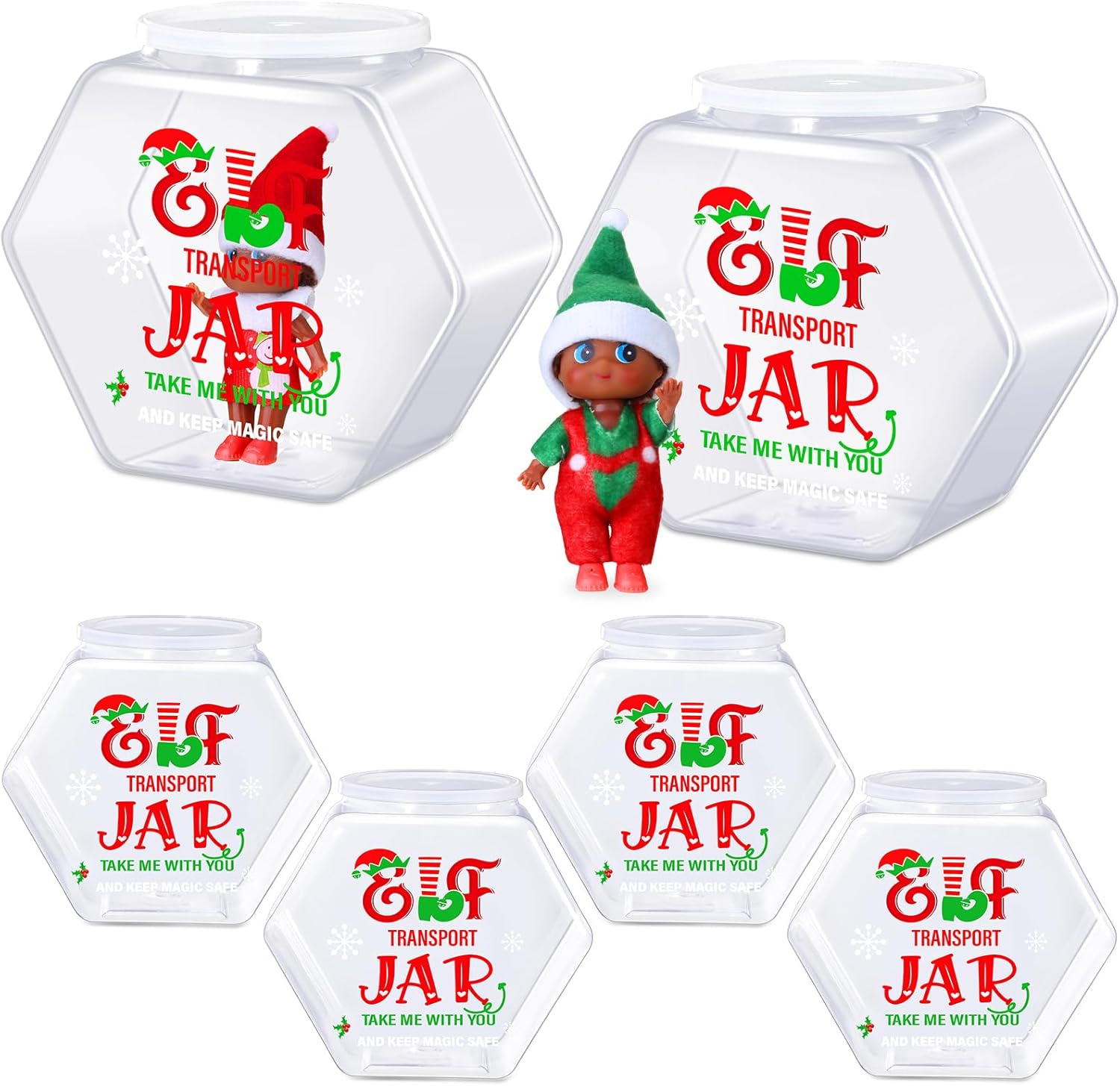 Amazon.com: Zhehao 6 Pieces Christmas Elf Carrier, 73 oz Clear Plastic ...