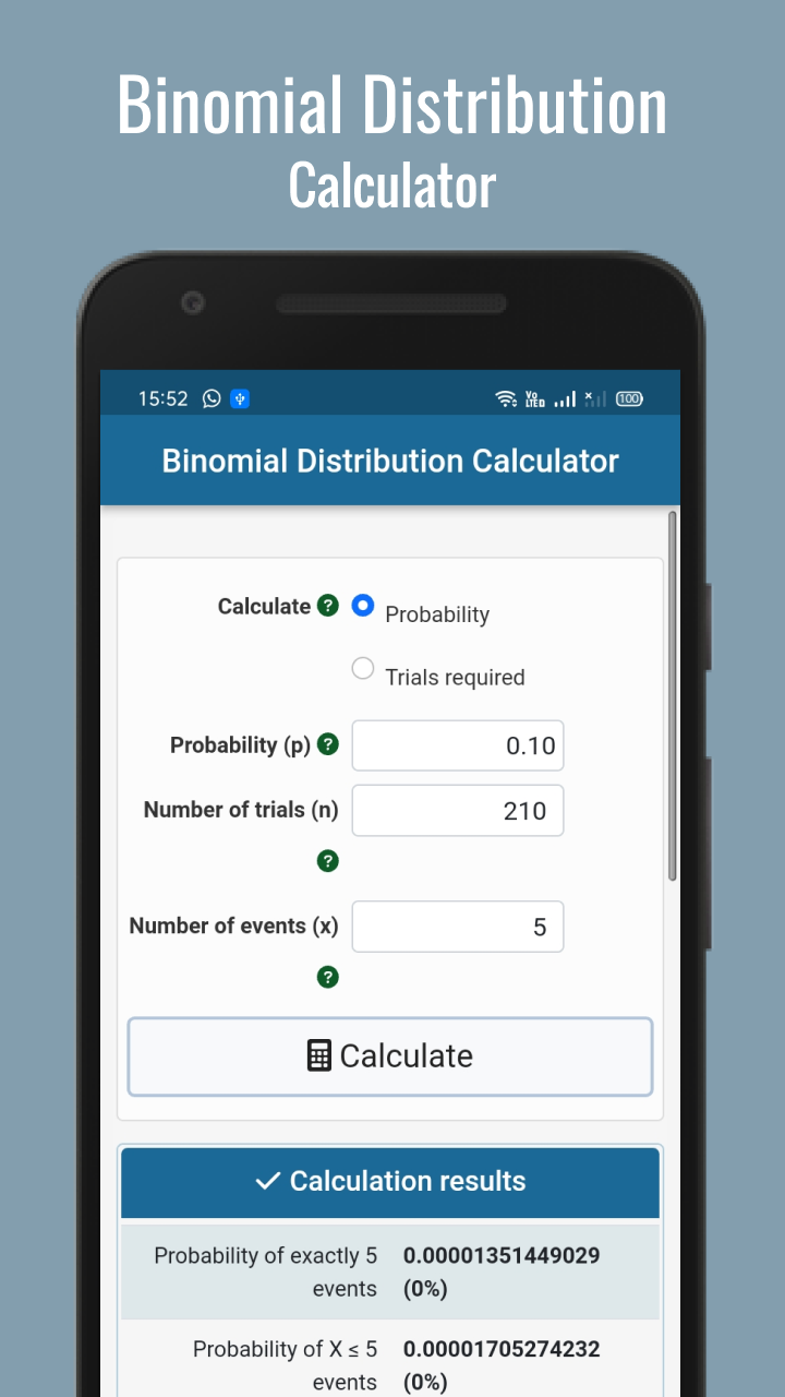 Binomial Distribution Calculator - App on Amazon Appstore