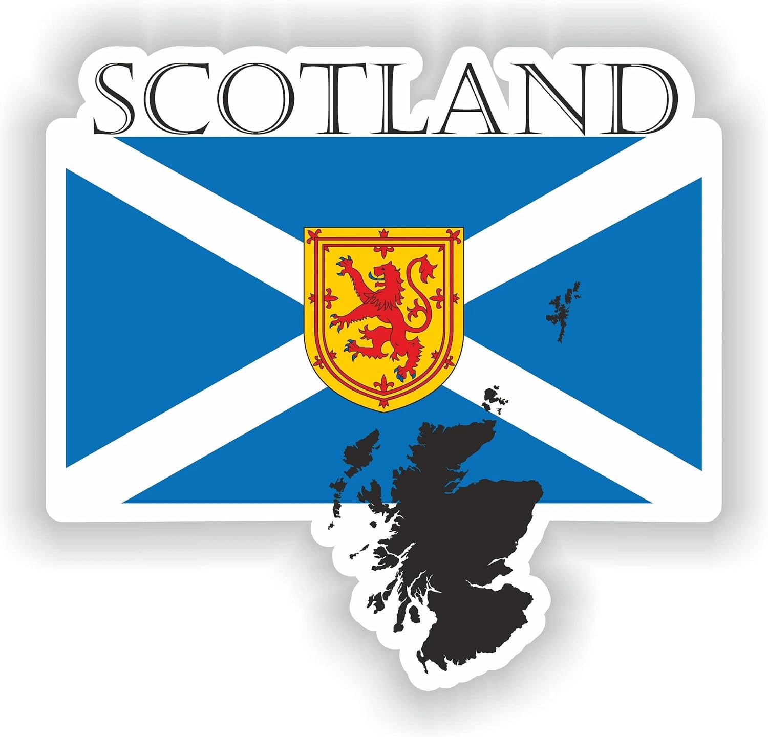 Hodge Creations Pack of 4 Scotland Saltire Flag Vinyl Decal Sticker Car ...