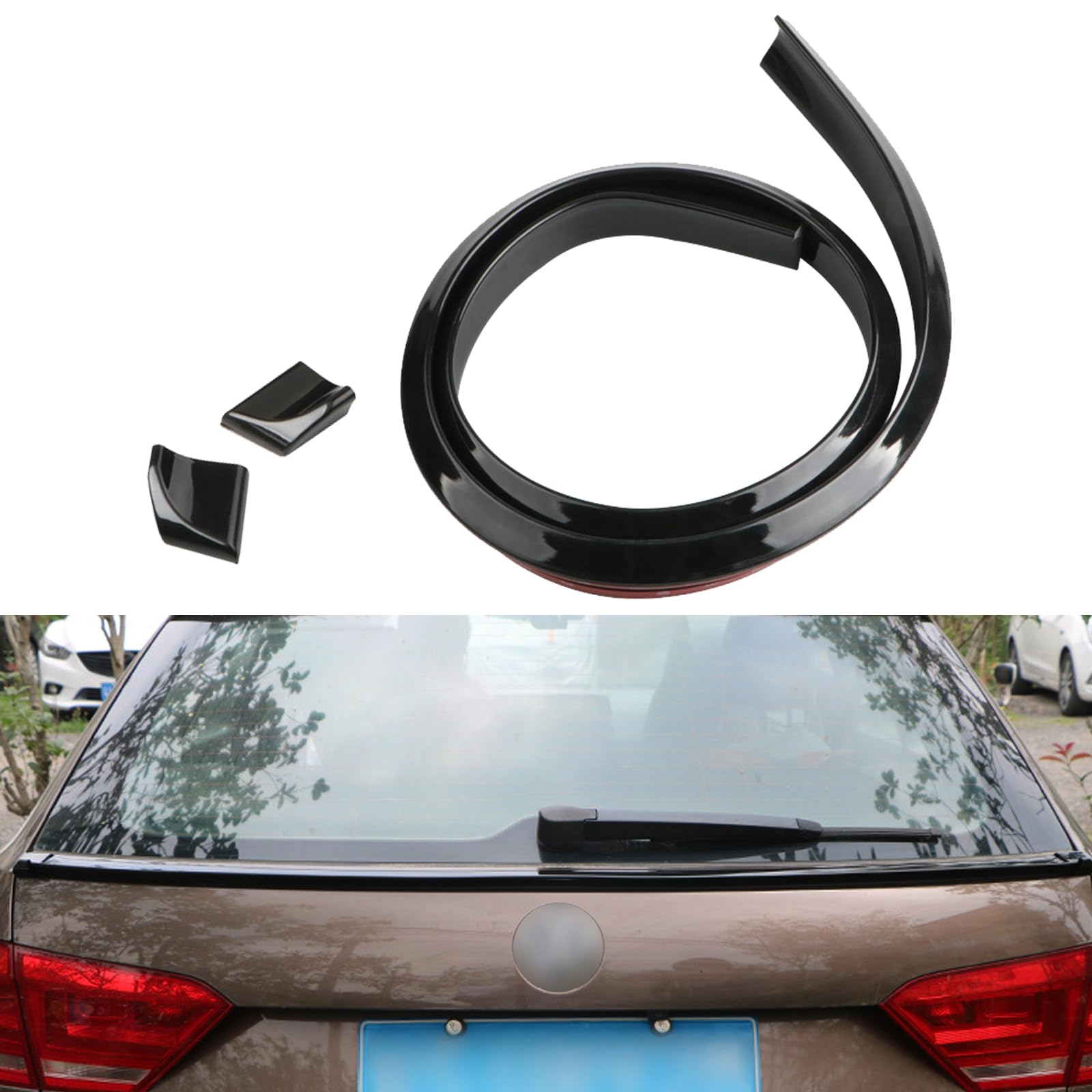 Buy Dewkou Pack-1 Car Rear Spoiler, Car Rubber Strip Bar Spoiler ...