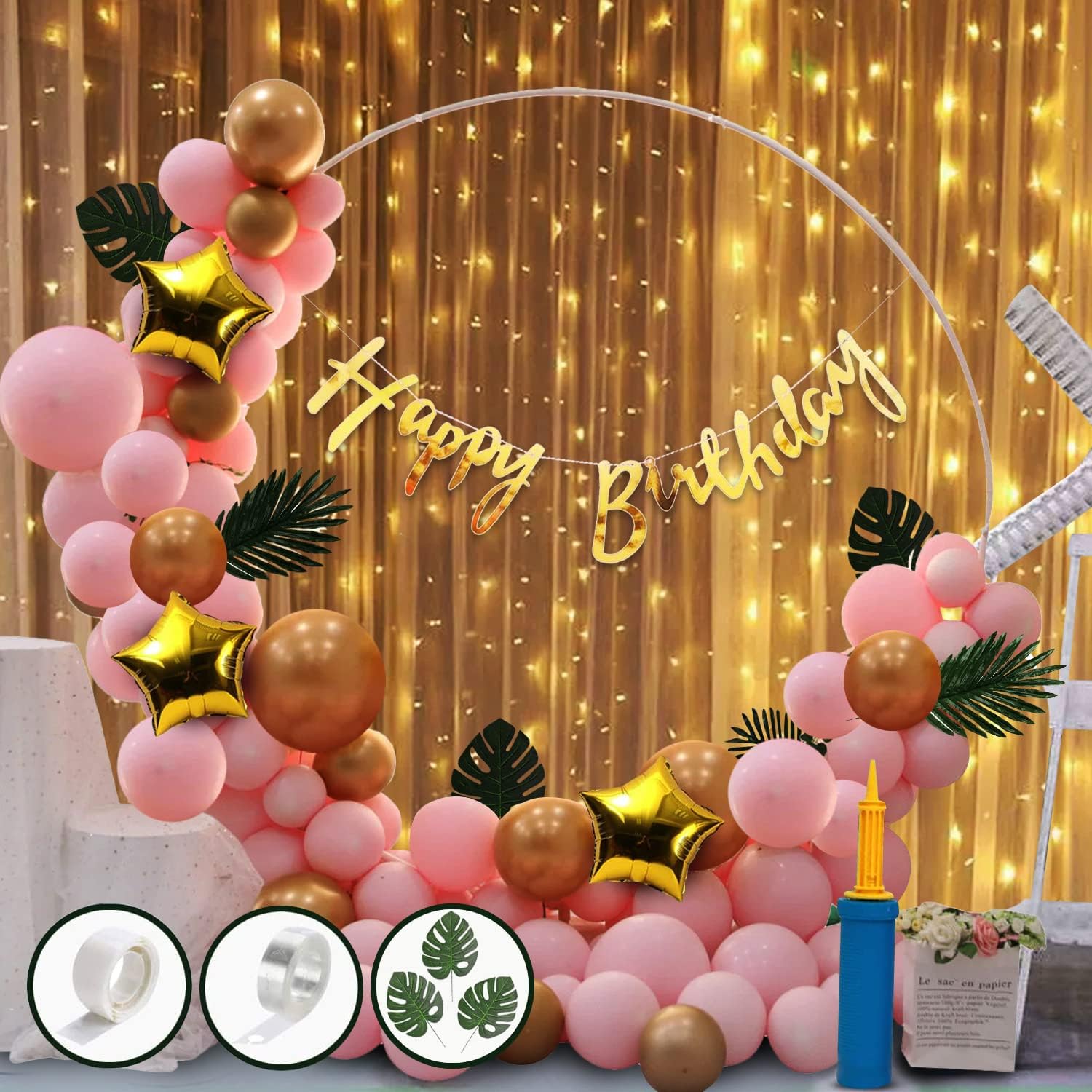 Party Propz Pink Birthday Decoration Items Combo Set For Girls Kids ...