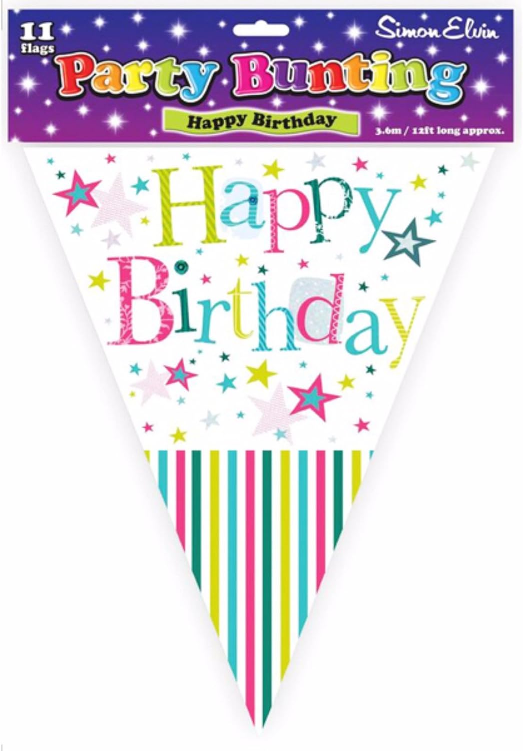 Amazon.com: Simon Elvin Happy Birthday Stars Design Party Bunting ...