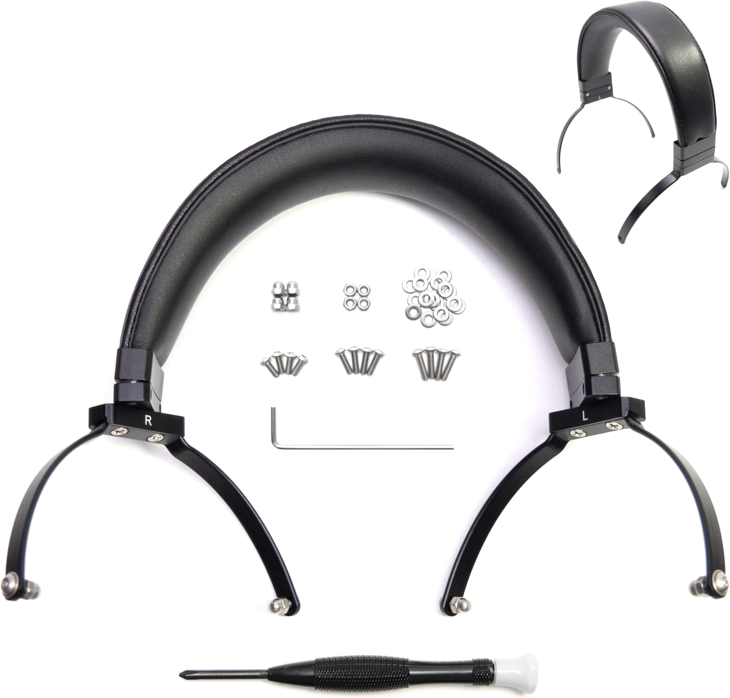 Amazon.com: Voarmaks Genuine Leather Full Metal Headband Compatible ...