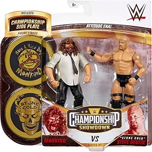 Amazon.com: WWE MATTEL Stone Cold Steve Austin vs Mankind Championship Showdown 2 Pack 6 in ...