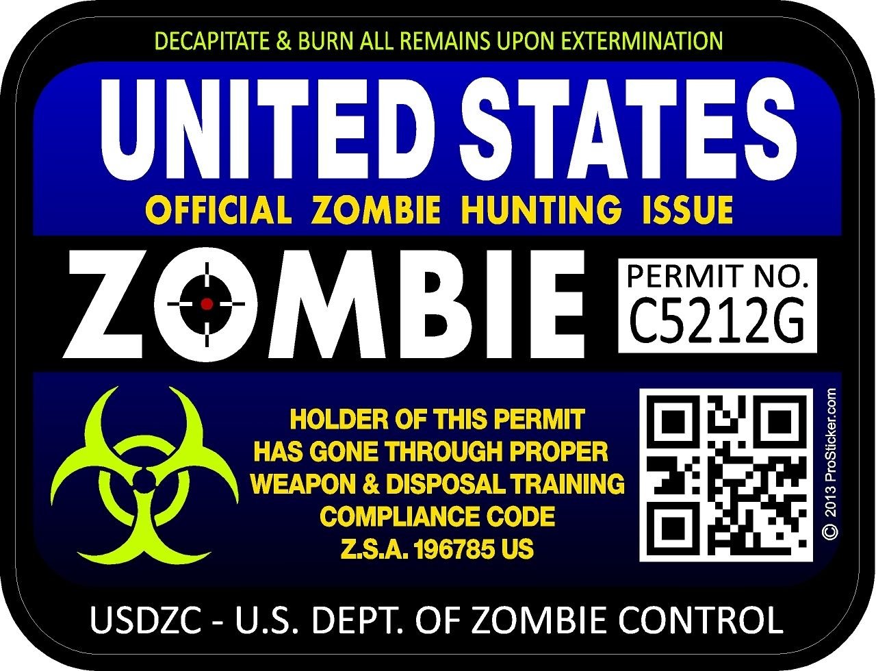 Amazon.com: ProSticker 1202 (Two Pack) 3"x 4" Zombie Series United ...