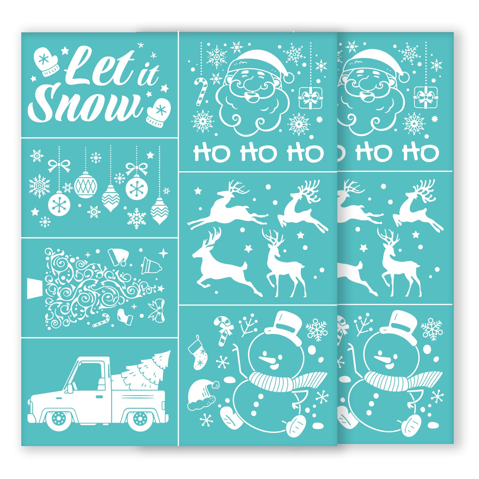 Amazon.com: INFUNLY 2 PCS Christmas Sign Self-Adhesive Silk Screen ...