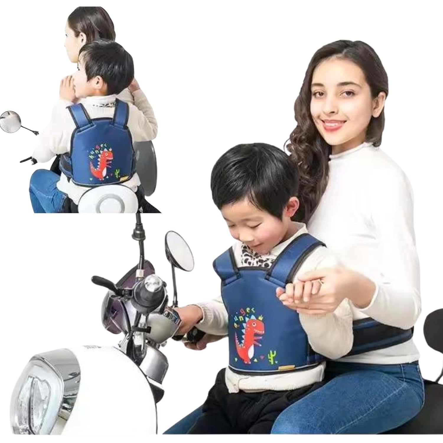 Buy BloomsChirps "Blue Dino Kids Motorcycle Safety Belt - Adjustable ...