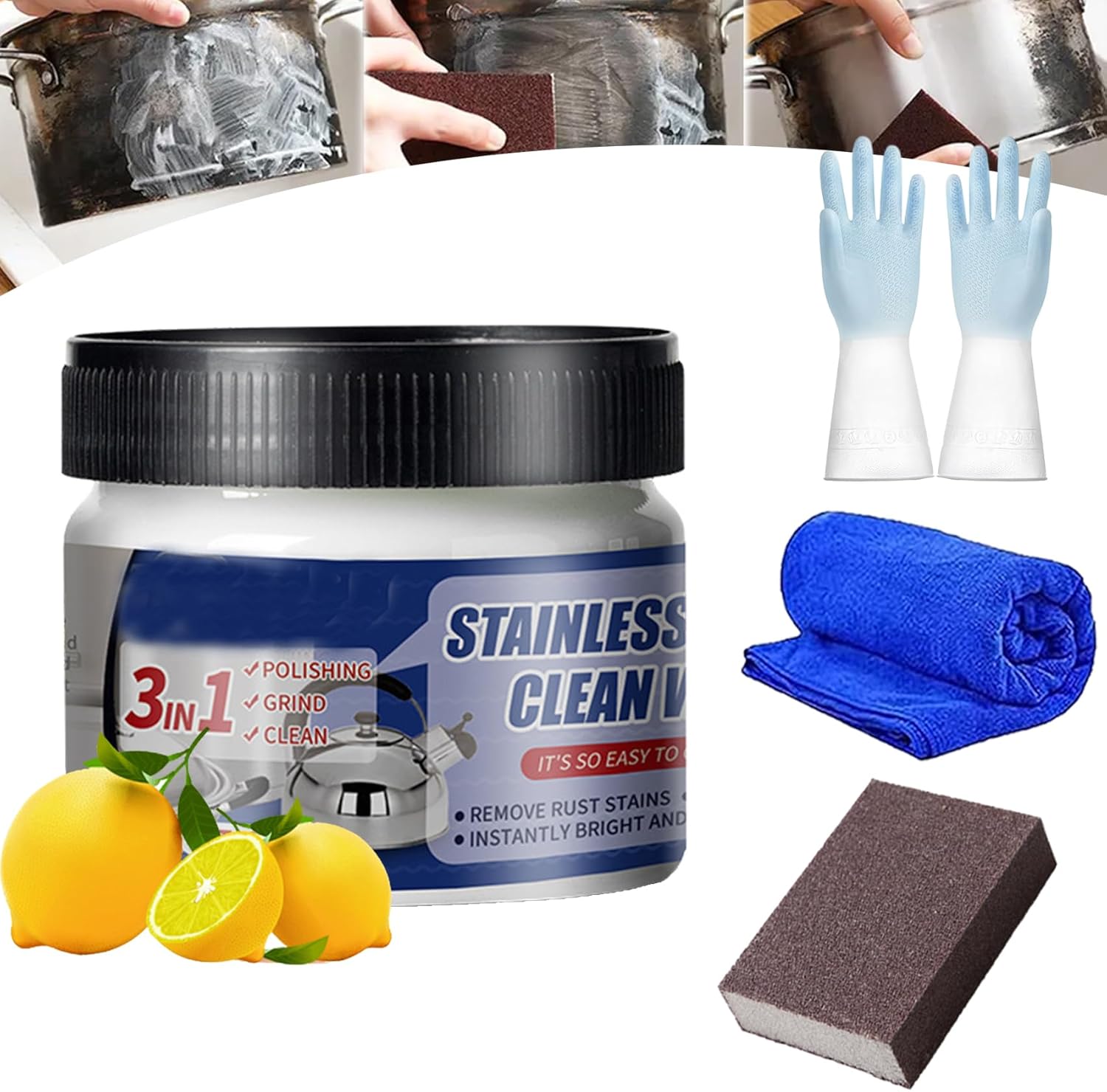 Amazon.com: Qsrsjcq Stainless Steel Clean Wax, Magical Nano-Technology ...