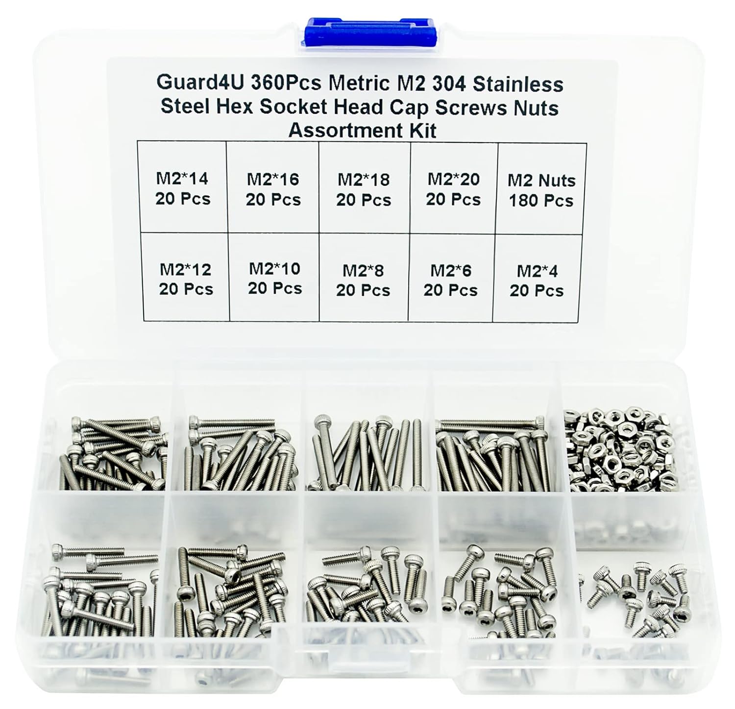 Amazon.com: Guard4U 360Pcs Metric M2 304-Stainless Steel Hex Socket ...