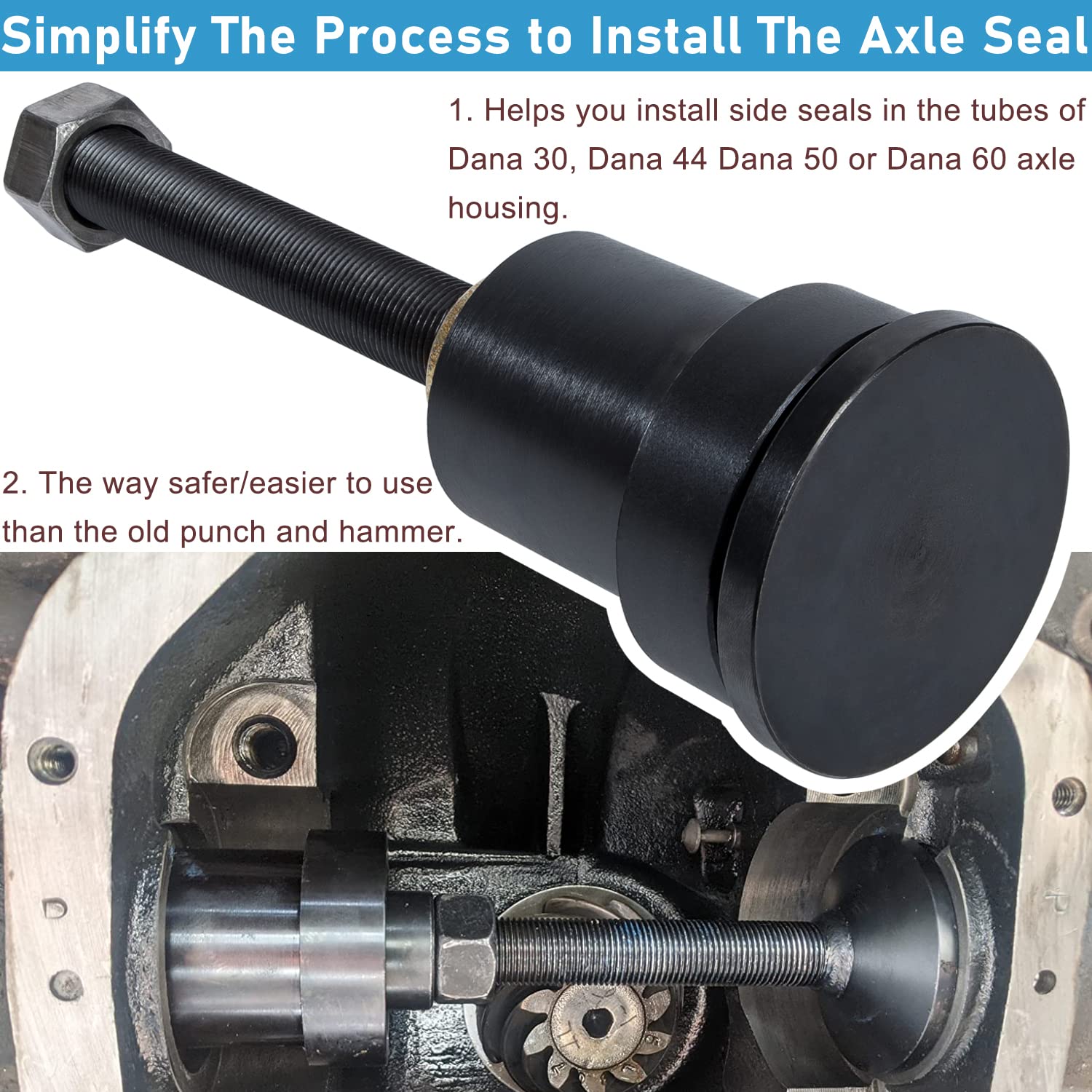 Snapklik.com : Inner Axle Side Seal Installation Tool For Dana 30/44/60 ...