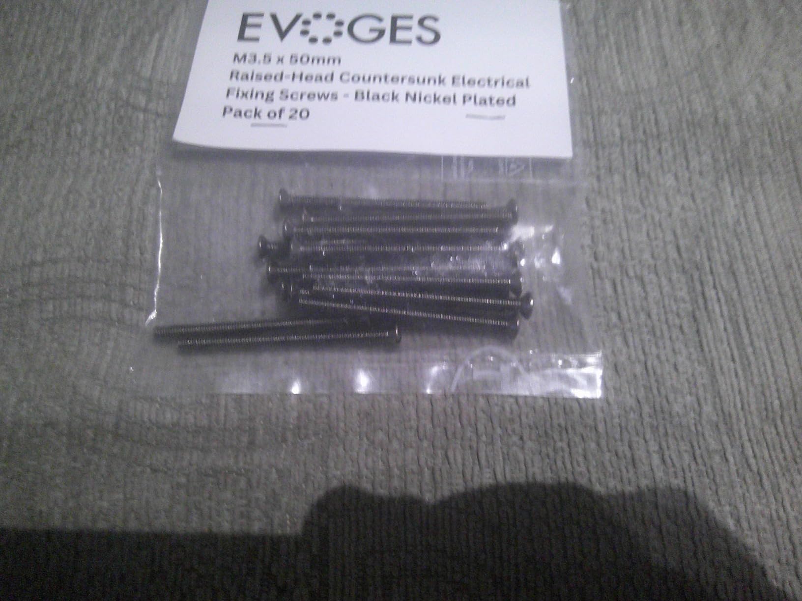 Evoges M3.5 x 50mm Long Raised Countersunk Slotted Head Electrical ...