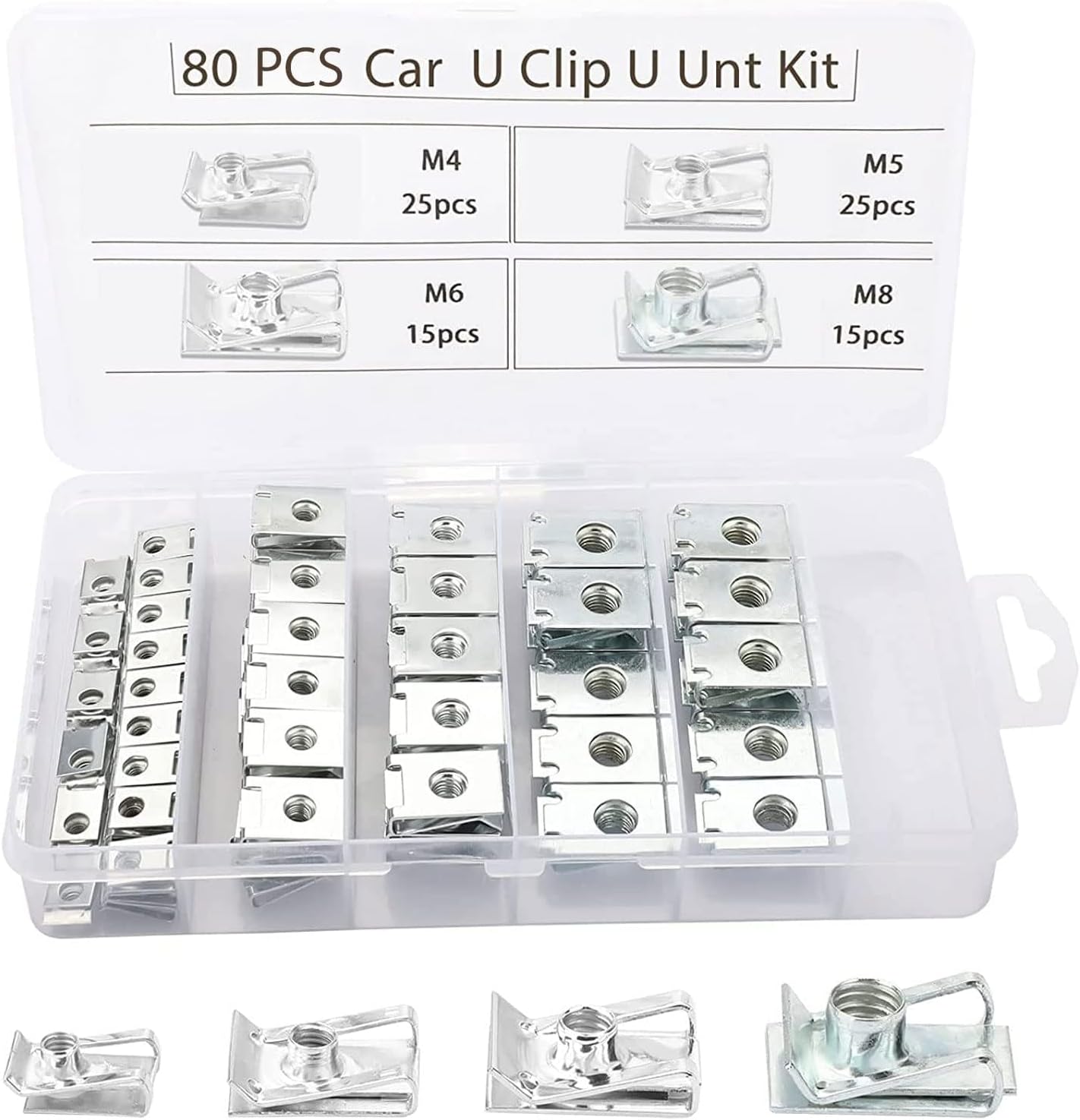 Amazon.com: Glarks 225Pcs U Nut Assortment Kit, 6 Size Black Auto Car U ...