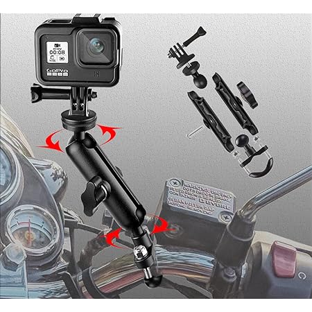 Amazon.com : Camera Motorcycle Mount for Gopro Accessories ,360 ...