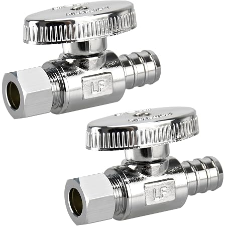 2/4/10/20 Pack Stop Valves, 1/4 Turn Angle Stop/Straight Stop Valves 3 ...