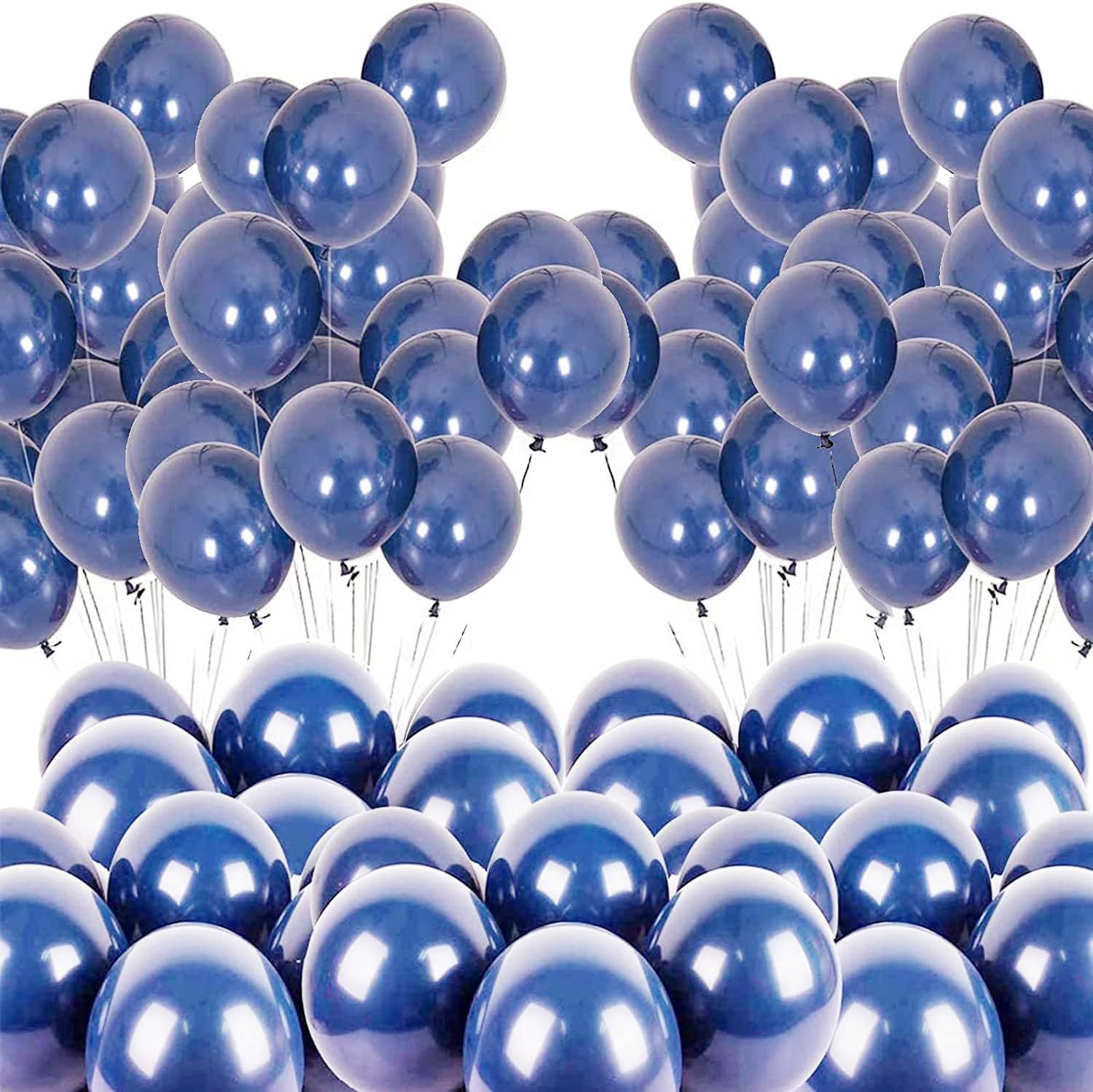 10 inch Dark Blue Balloons Matte Latex Mini Balloons, 100Pcs Small Navy ...