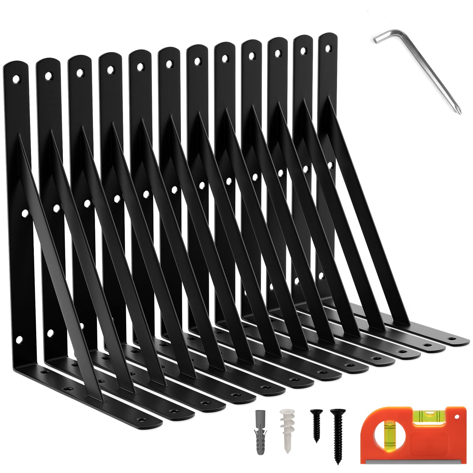 Snapklik.com : 11 Inch Shelf Brackets & Supports, Large Wall Brackets ...