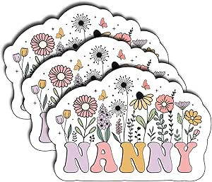 Amazon.com: (3Pcs) Nanny Floral Sticker Gifts for Mom Unique Gifts for ...