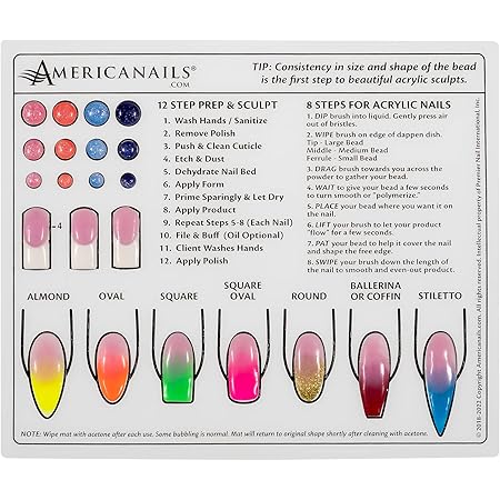 Amazon.com: Americanails Mini Acrylic Nail Training Mat - Silicone ...