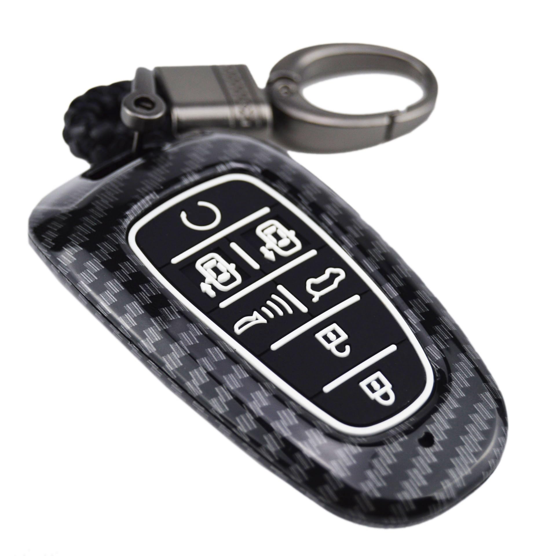 Amazon.com: 2-Layers Hybrid Carbon Key Fob Case Cover + Keychain for ...