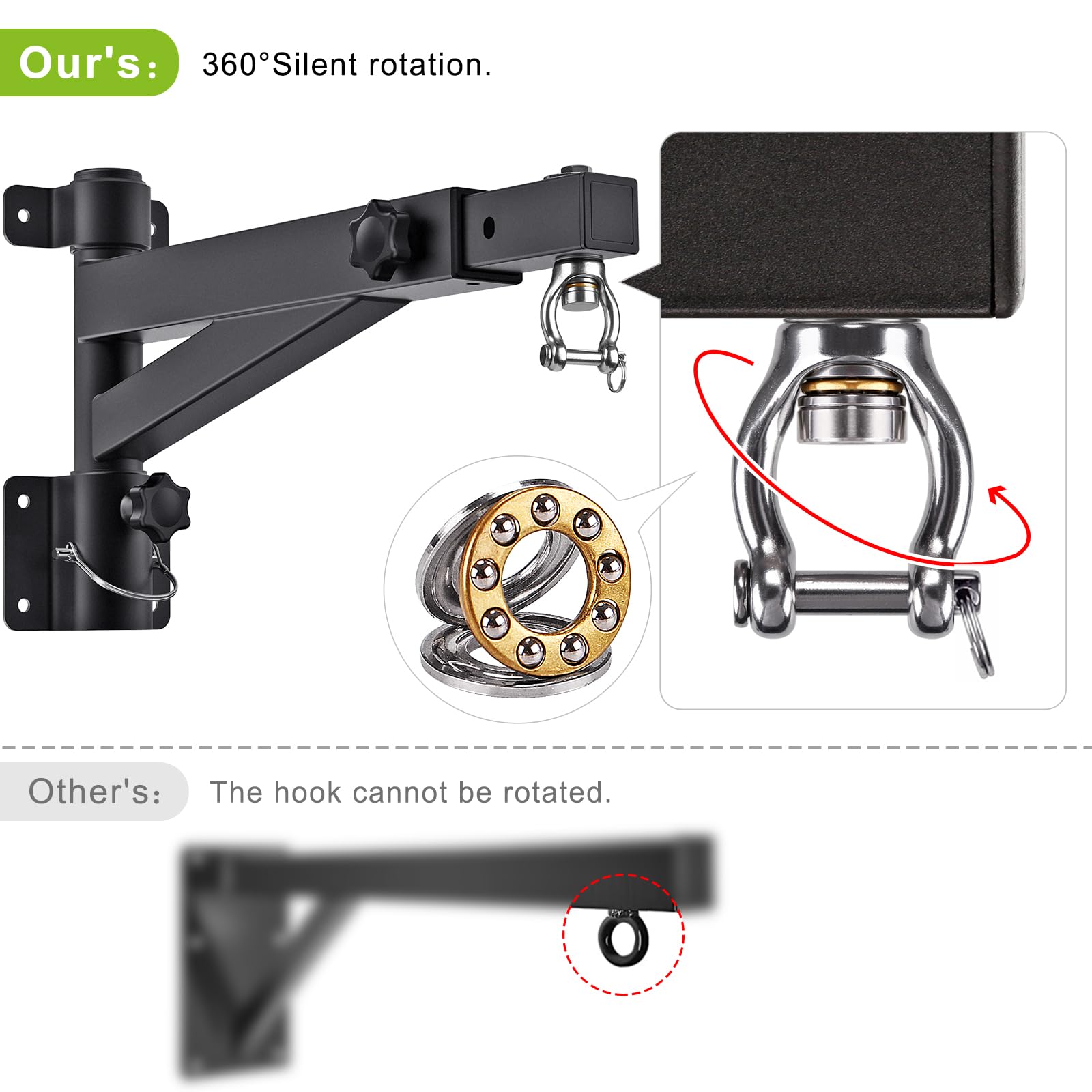 Snapklik.com : Heavy Bag Hanger Wall Mount Punching, Rotatable Heavy ...