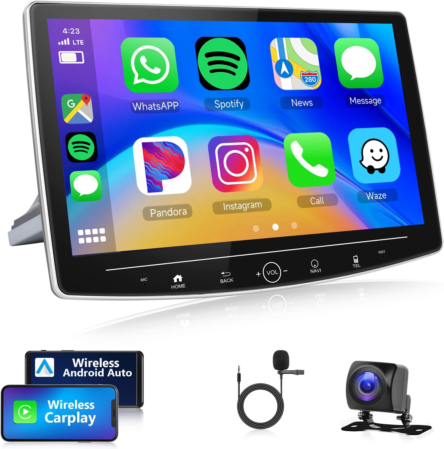 Amazon.com: Android Car Stereo Single Din Wireless Apple Carplay ...