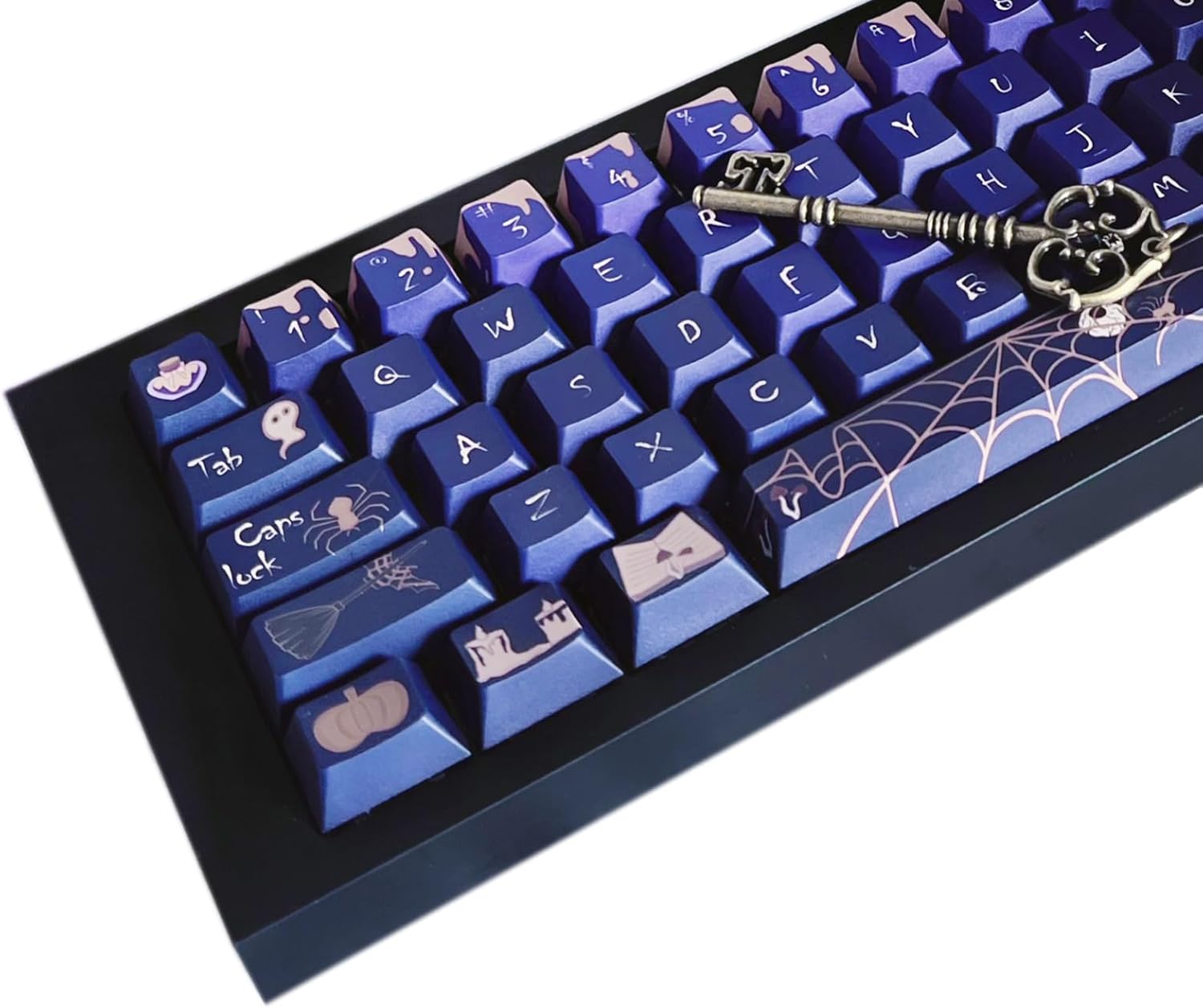 Amazon.com: DXKJYH Anime PBT Keycaps Witch Theme Purple & Black Cool ...