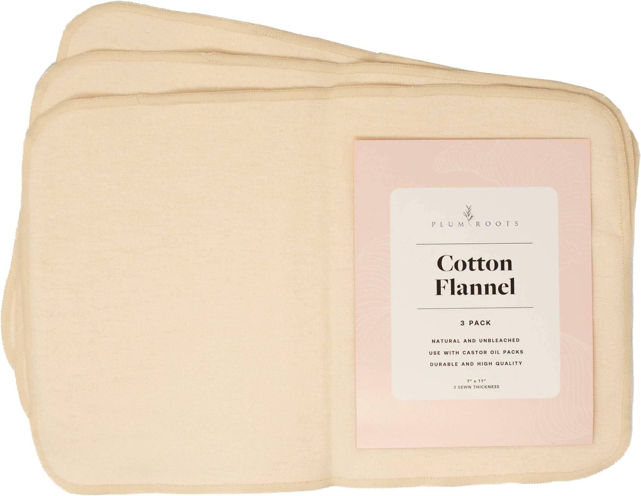 Amazon.com: Organic Cotton Flannel Unbleached Wool for Castor Oil Pack ...