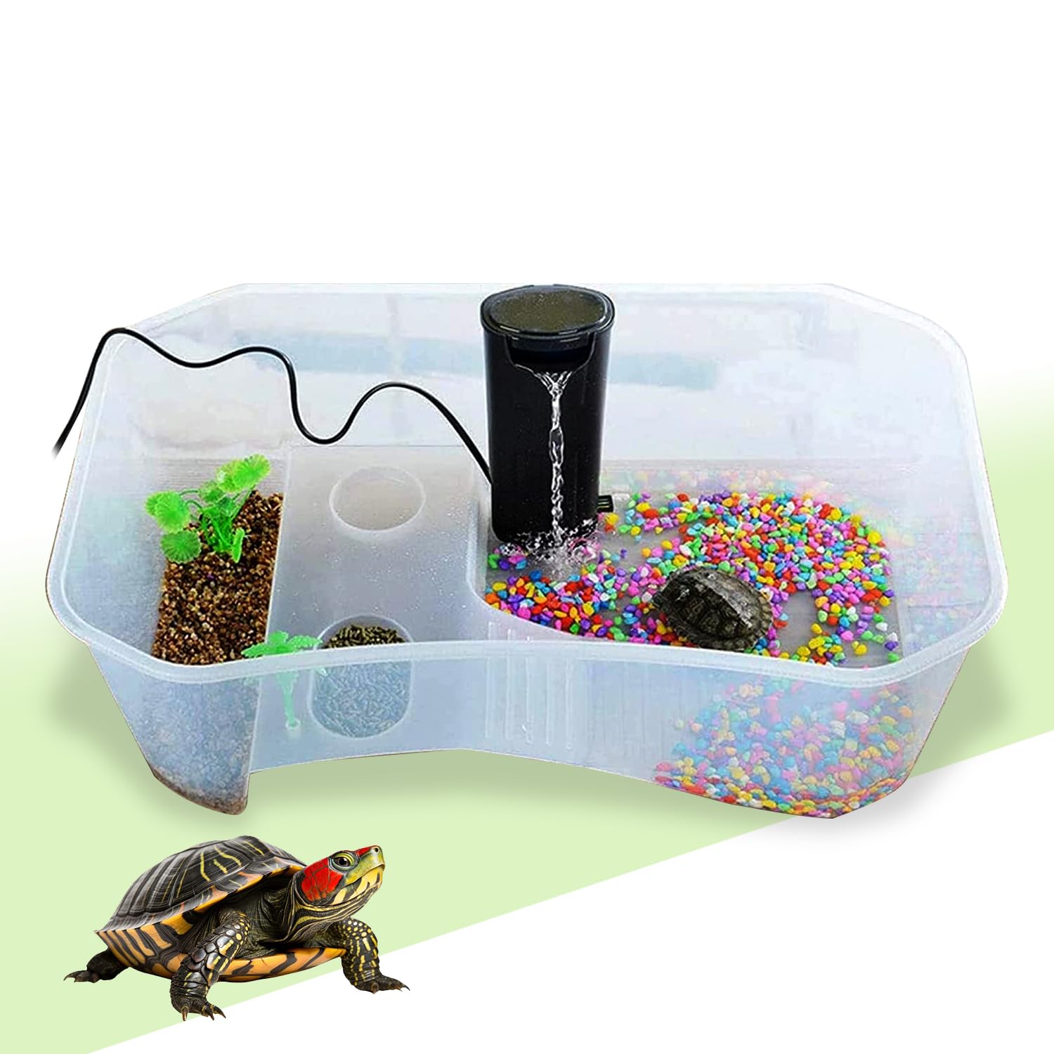 Jainsons Pet Products Turtle Tank Without Lid Aquarium-Turtle basking ...