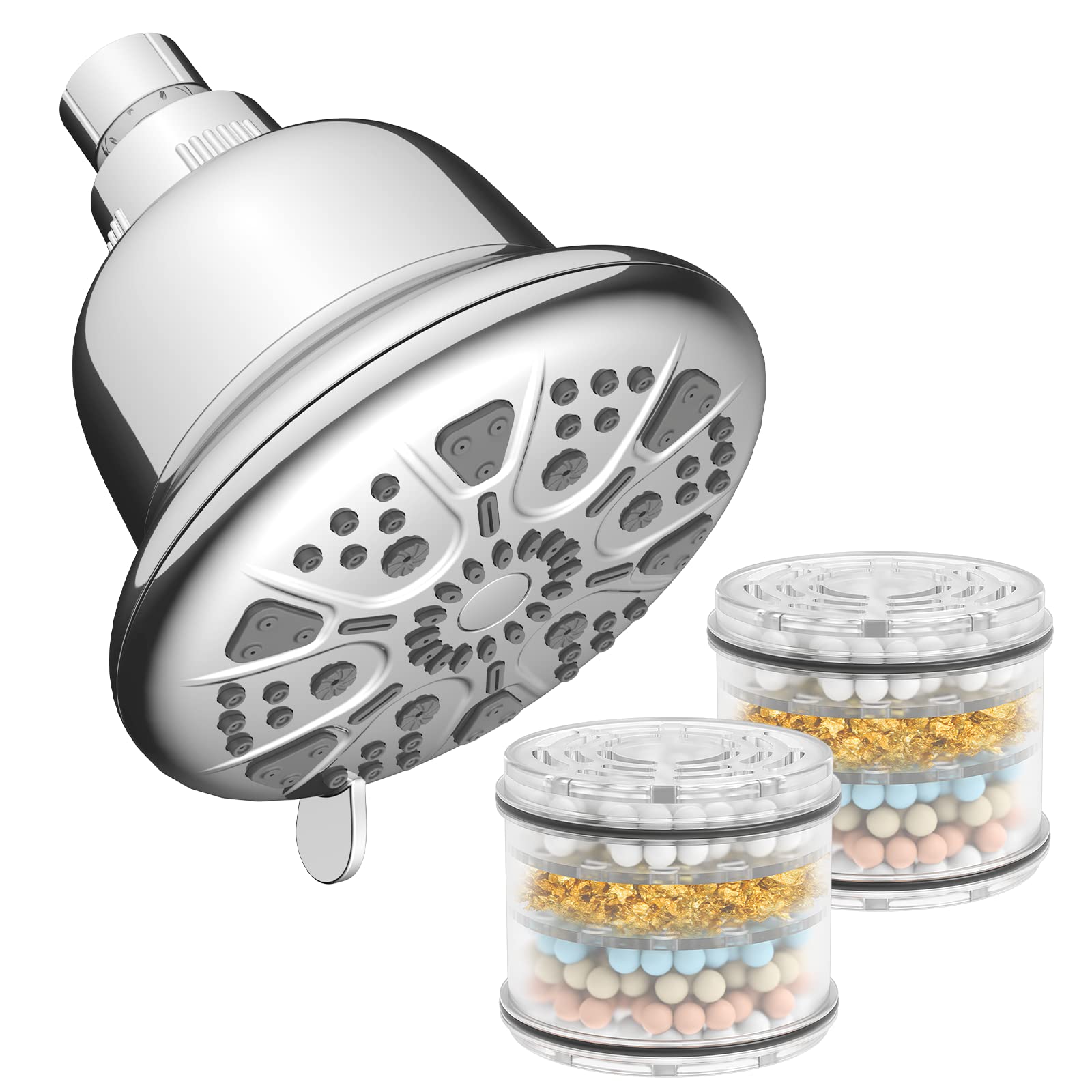 MakeFit Filtered Shower Head Bundle with 2-PACK Shower Filter ...