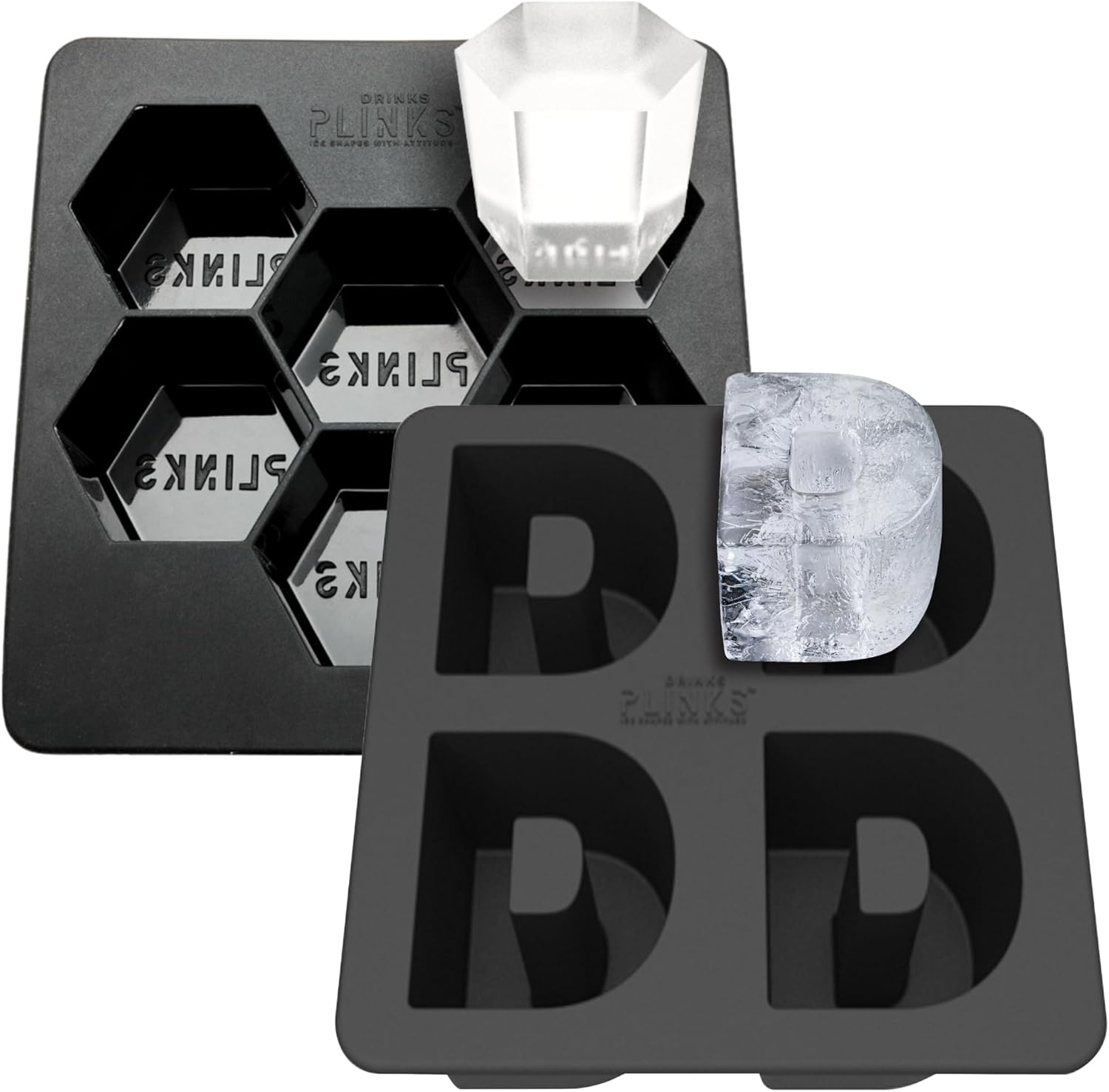 Amazon.com: DRINKSPLINKS D Ice Tray and Hexagon Mold - Silicone Ice ...