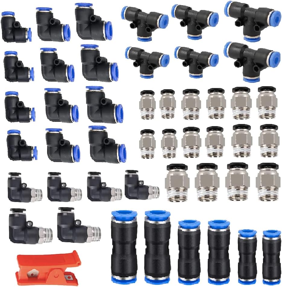 Hardkits Air Hose Fitting kit, 47 Pieces NPT Thread Push To Connect ...