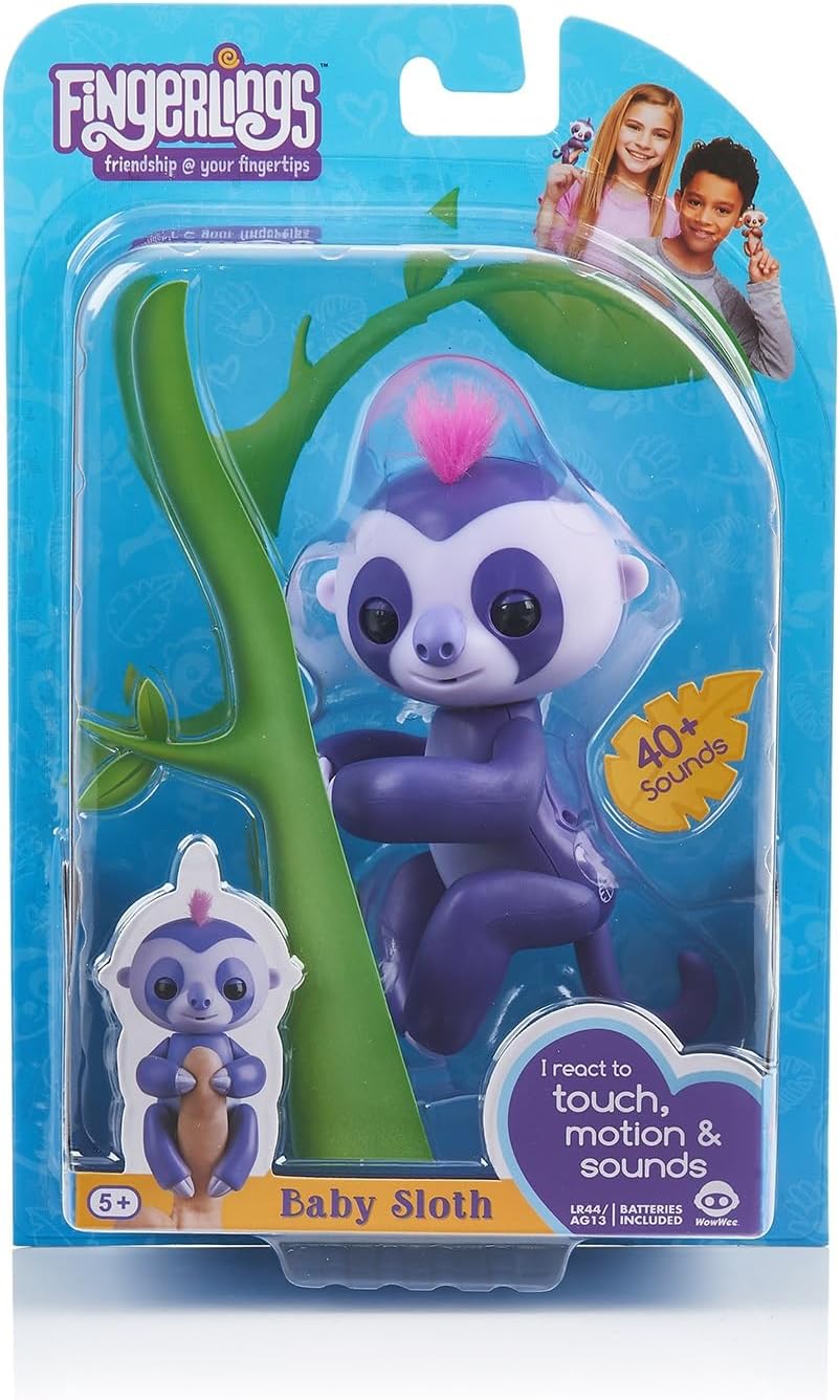 Fingerlings Baby Sloth - Marge (Purple) - Interactive Baby Pet - by ...