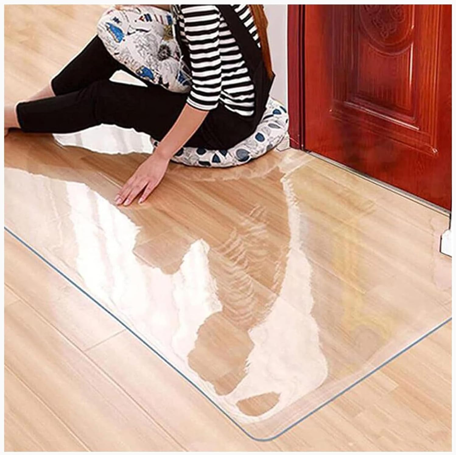 Clear PVC Non Slip Carpet Protector Mat for Hard Wood Tile Floor/Low ...