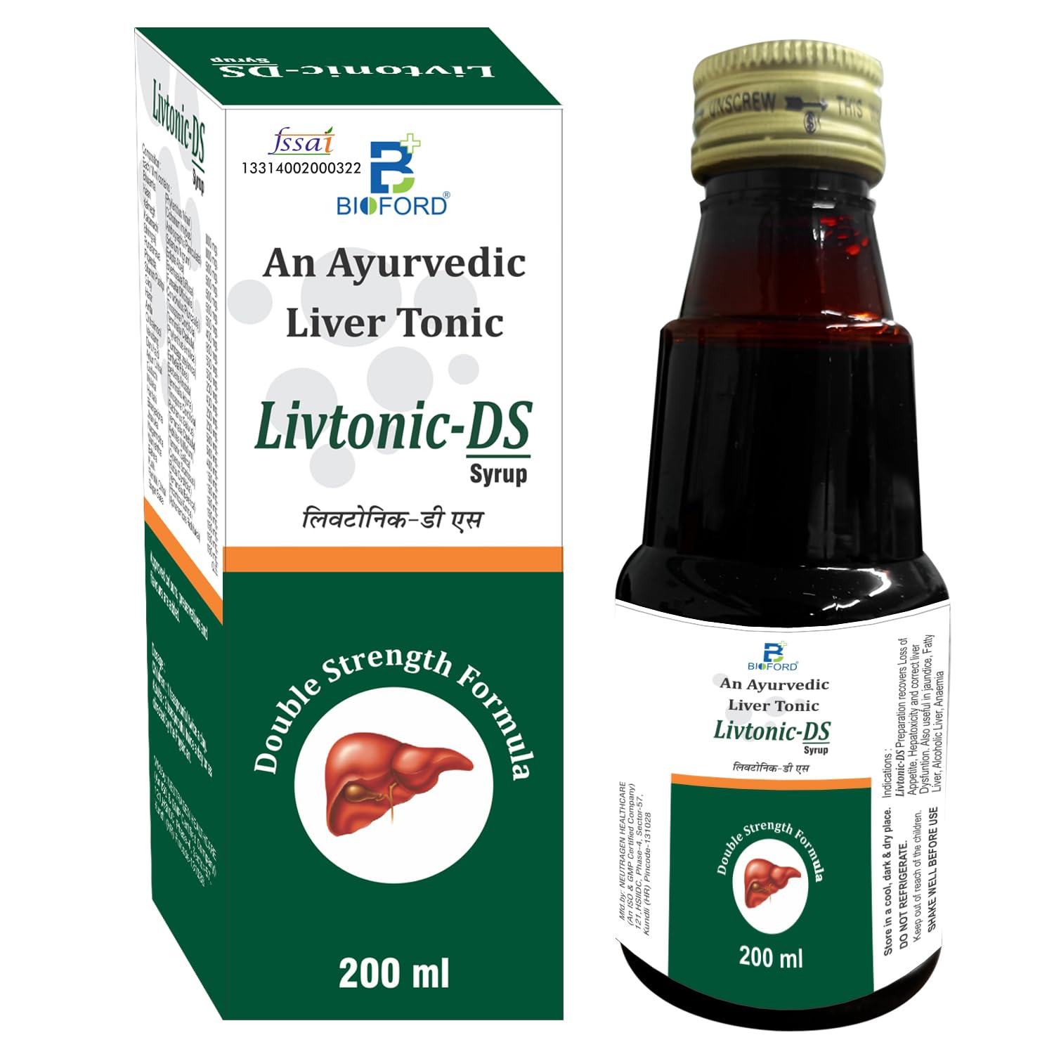 Bioford Ayurvedic Liver Tonic Livtonic-DS Syrup 200ML : Amazon.in ...