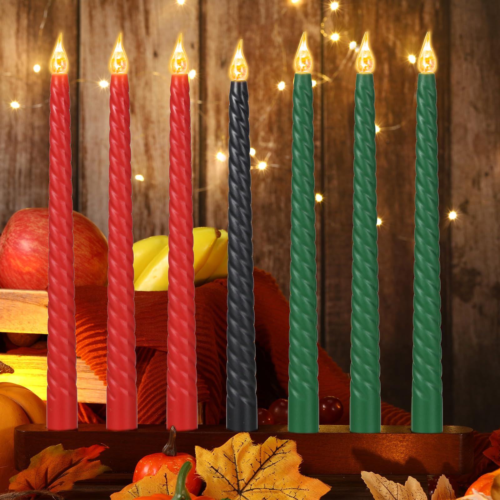 Amazon.com: BBTO 7 Pcs Kwanzaa Kinara Set Wooden Candle Holder with ...