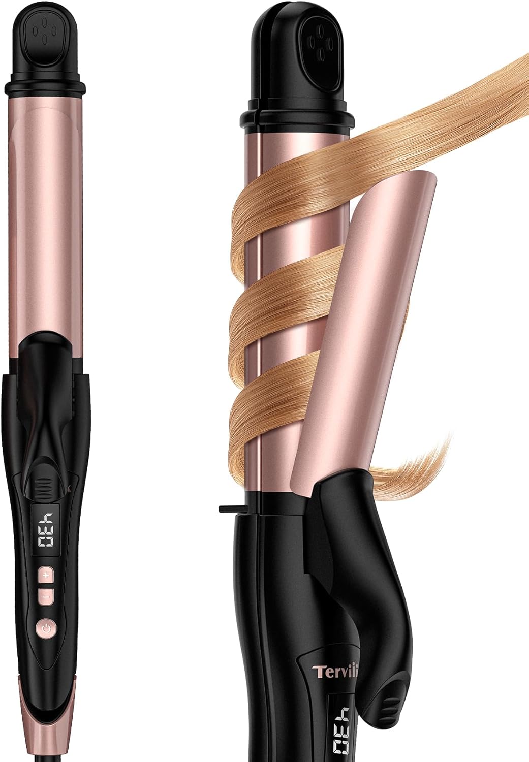 Amazon.com: Terviiix Travel Curling Iron 2 in 1, Travel Flat Iron Hair ...