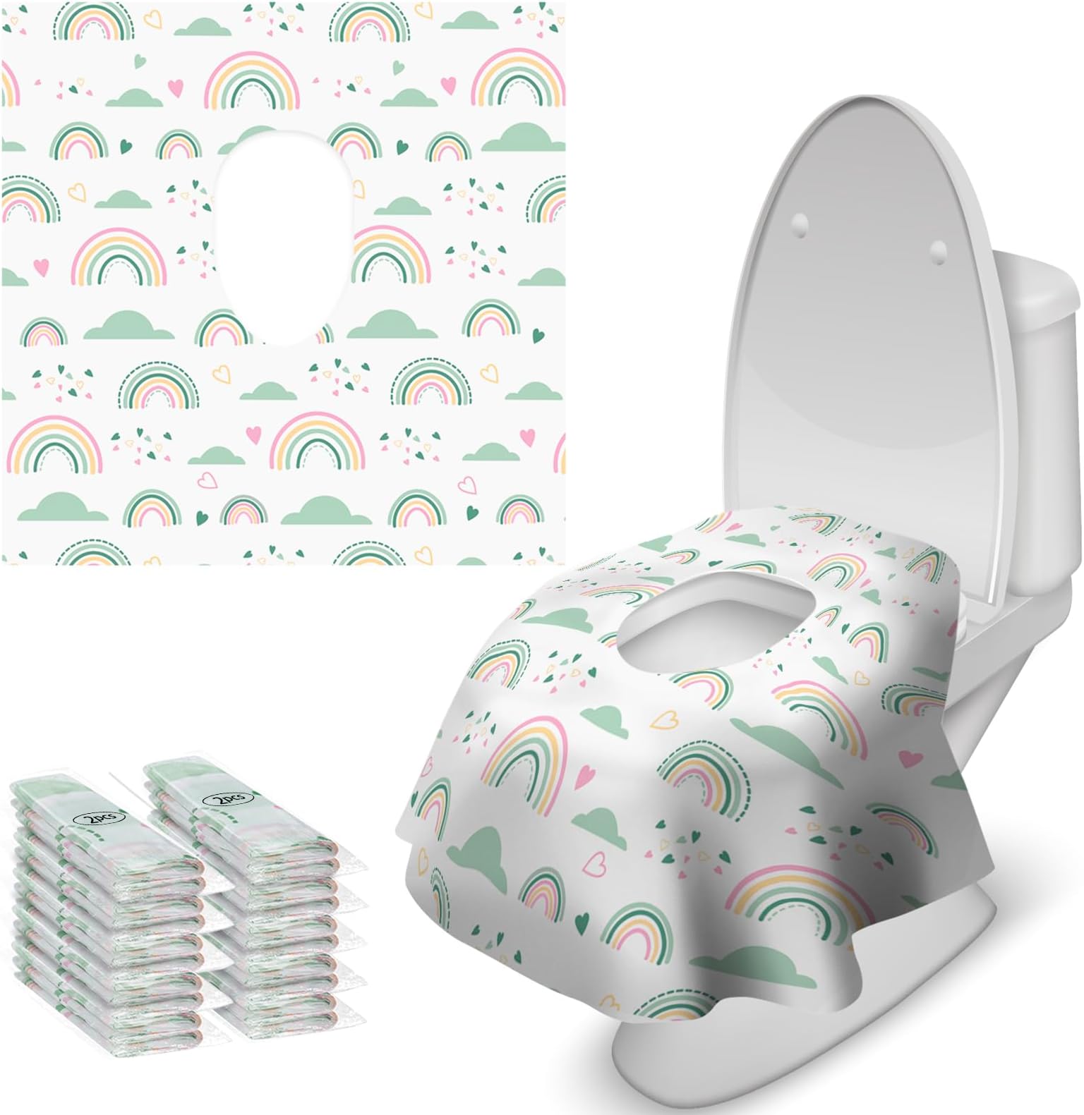 Amazon.com : Blissful Diary 20 Pcs Toilet Seat Covers Disposable for ...