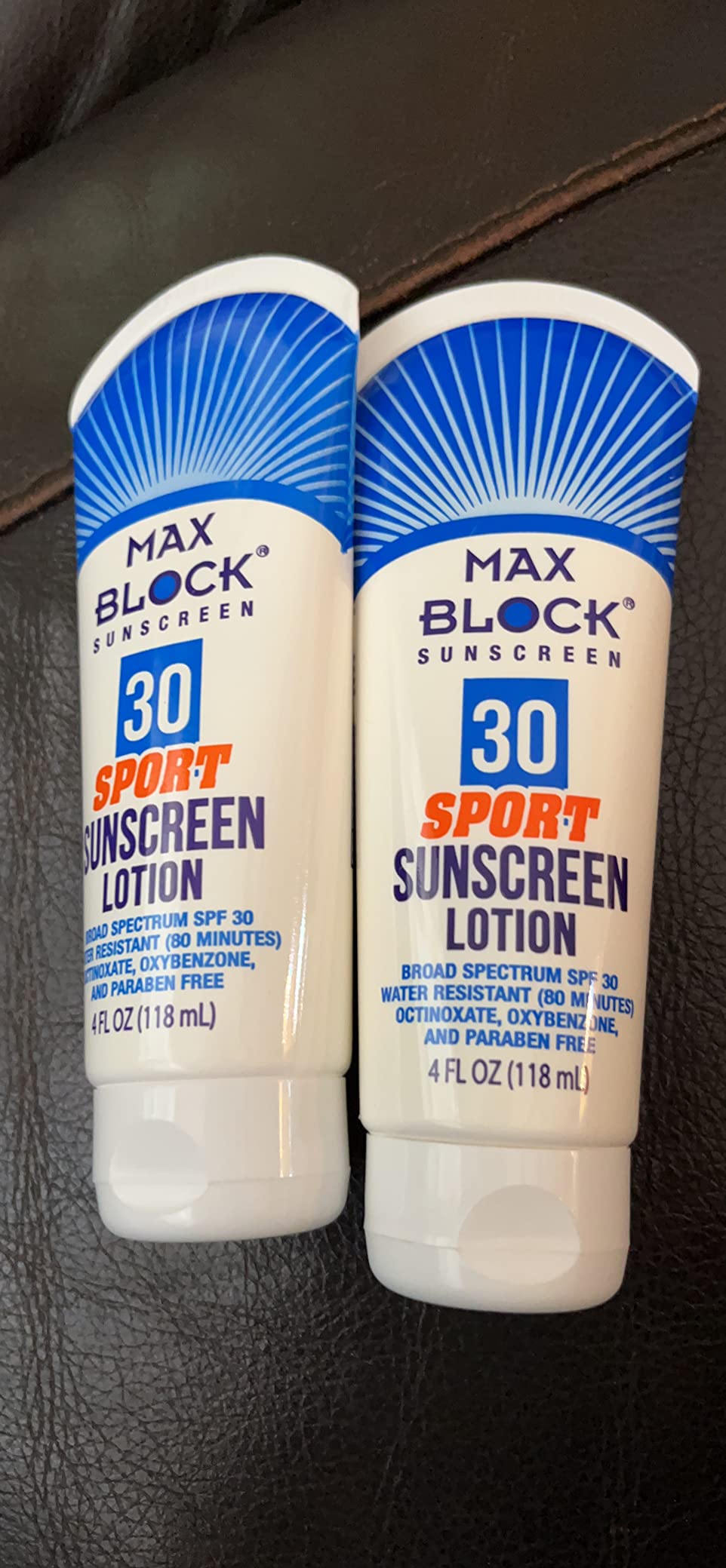 Amazon.com: Max Block 30 SPF Sport Sunscreen Lotion, 3 oz.- Pack of 2 ...
