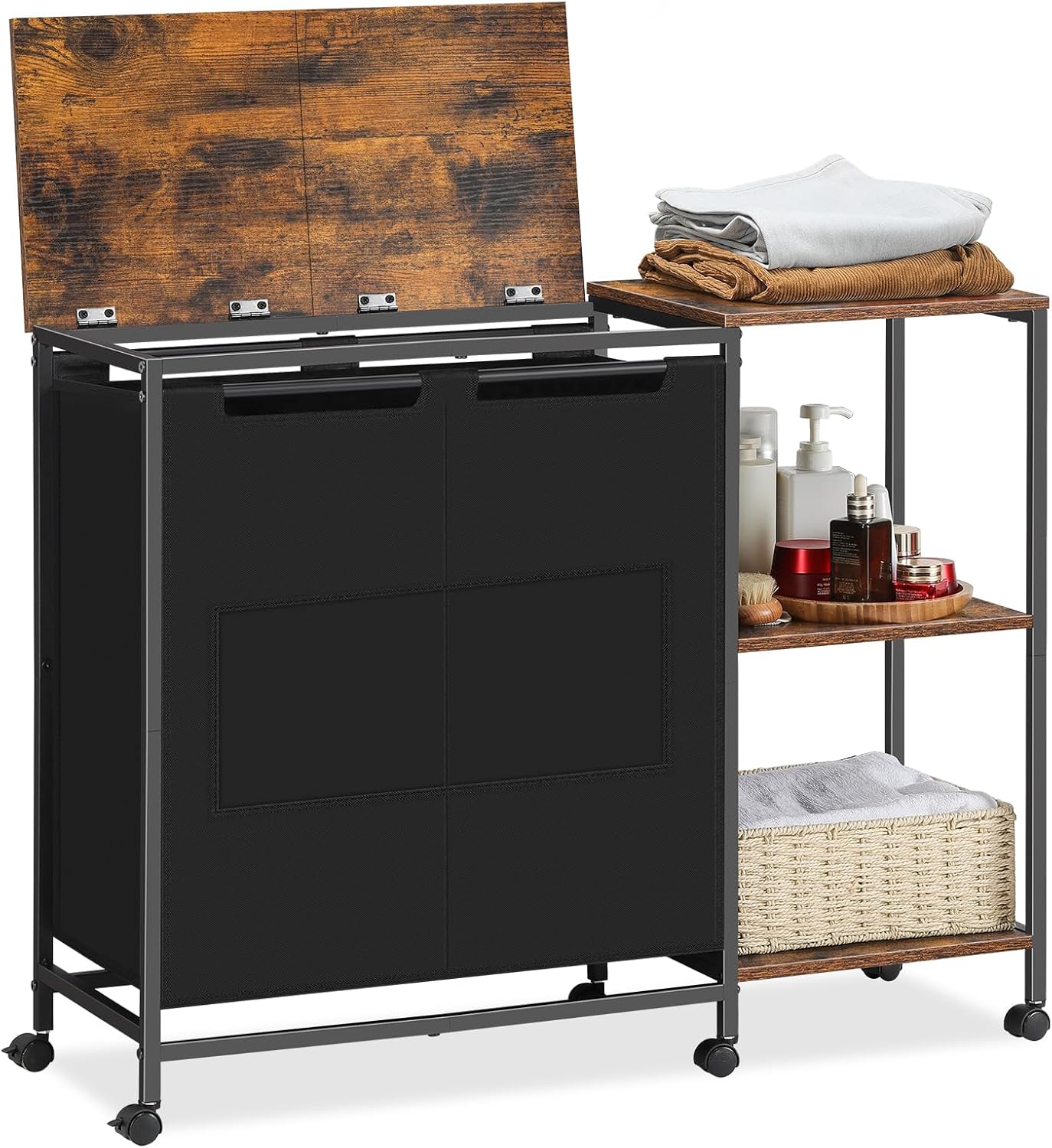 Amazon.com: Laundry Hampers with Rolling Wheels,Laundry Sorter Basket ...