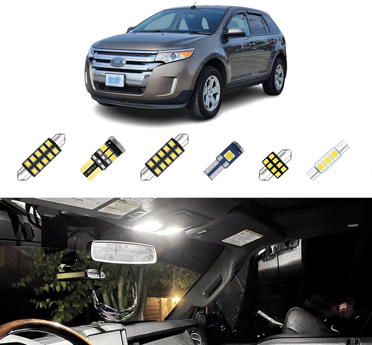 Amazon.com: XFLHEHD 10Pcs Edge LED Interior Lights Fits for 2007 2008 ...