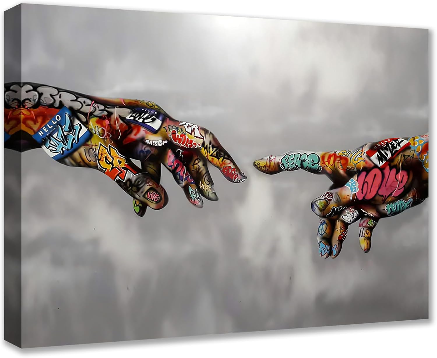 Banksy Street Art Decor Graffiti Wall Art Aamd Hand of God Paintings ...