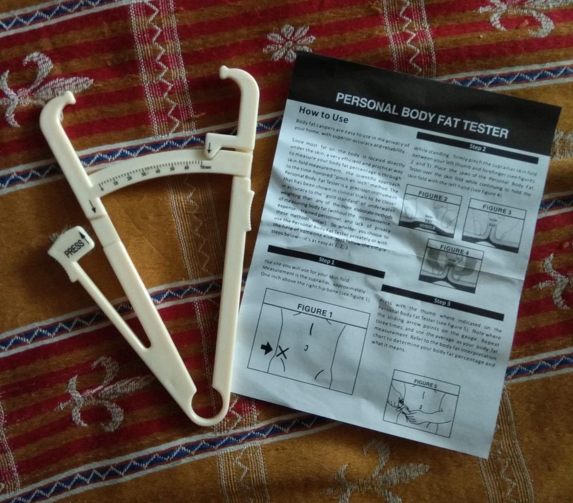 Beachbody Body Fat Caliper Instructions and Measuring Chart Tester Kit ...