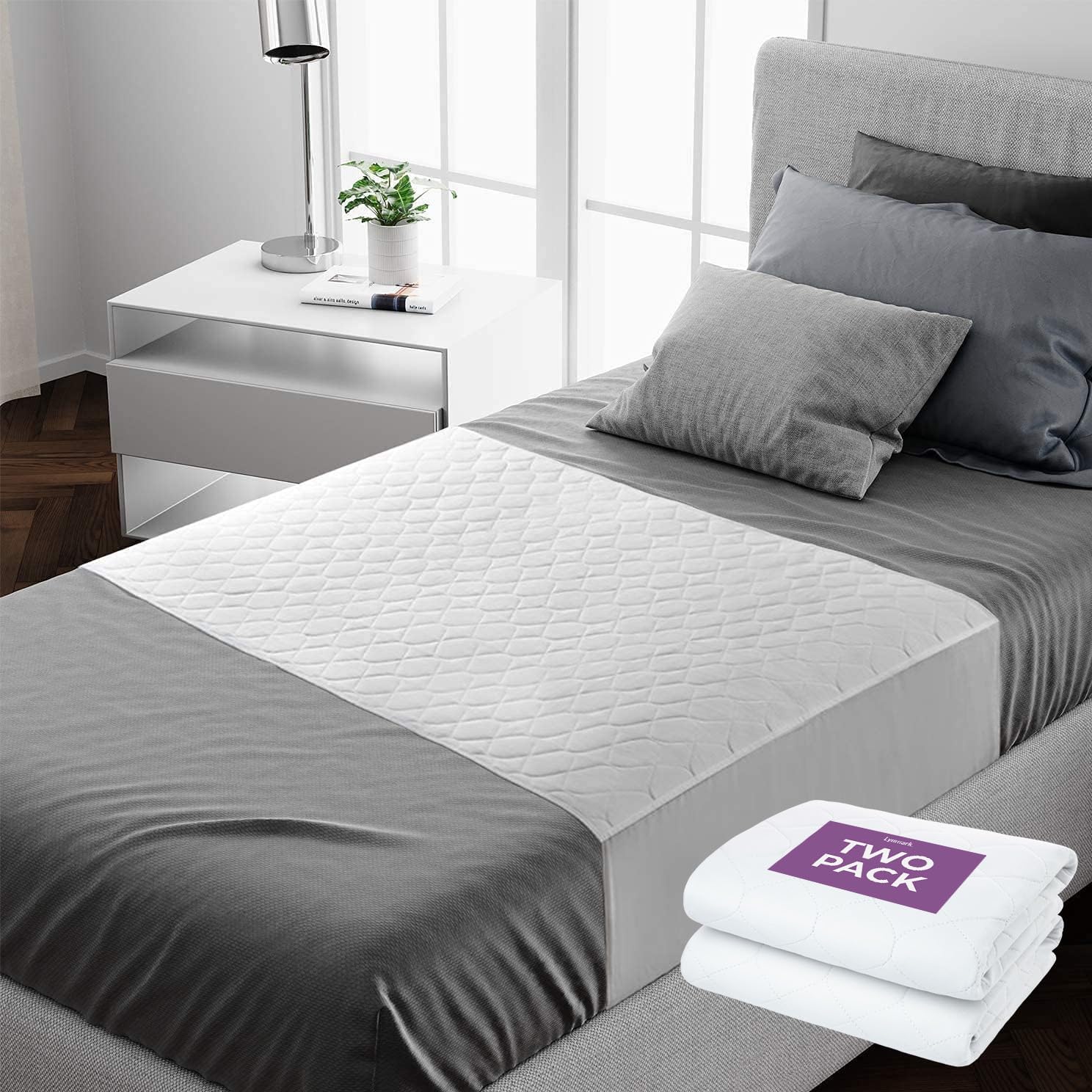 Washable Bed Protector/Pad with Tucks - Kingsize | Anti Stain Navy ...