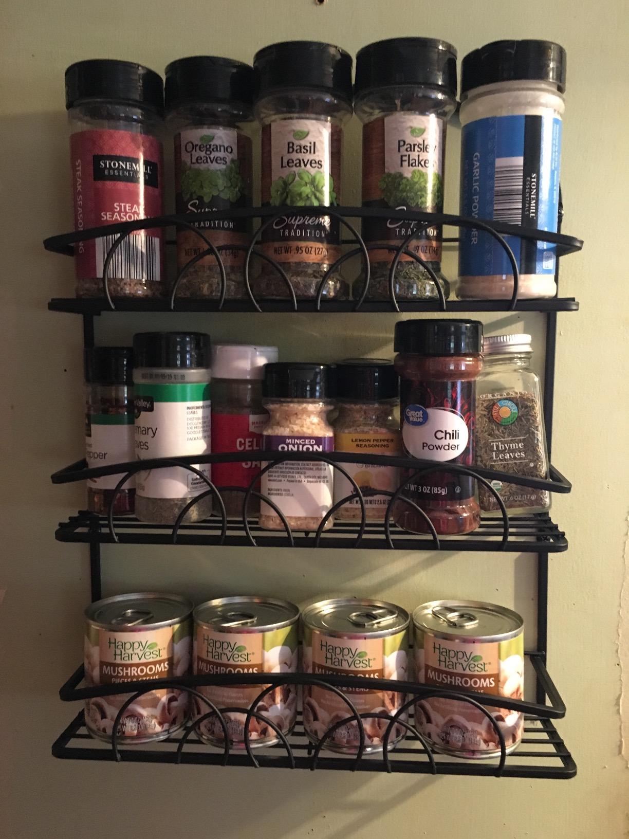 Amazon.com: Francois et Mimi Mountable Spice Rack and Holder, Black ...