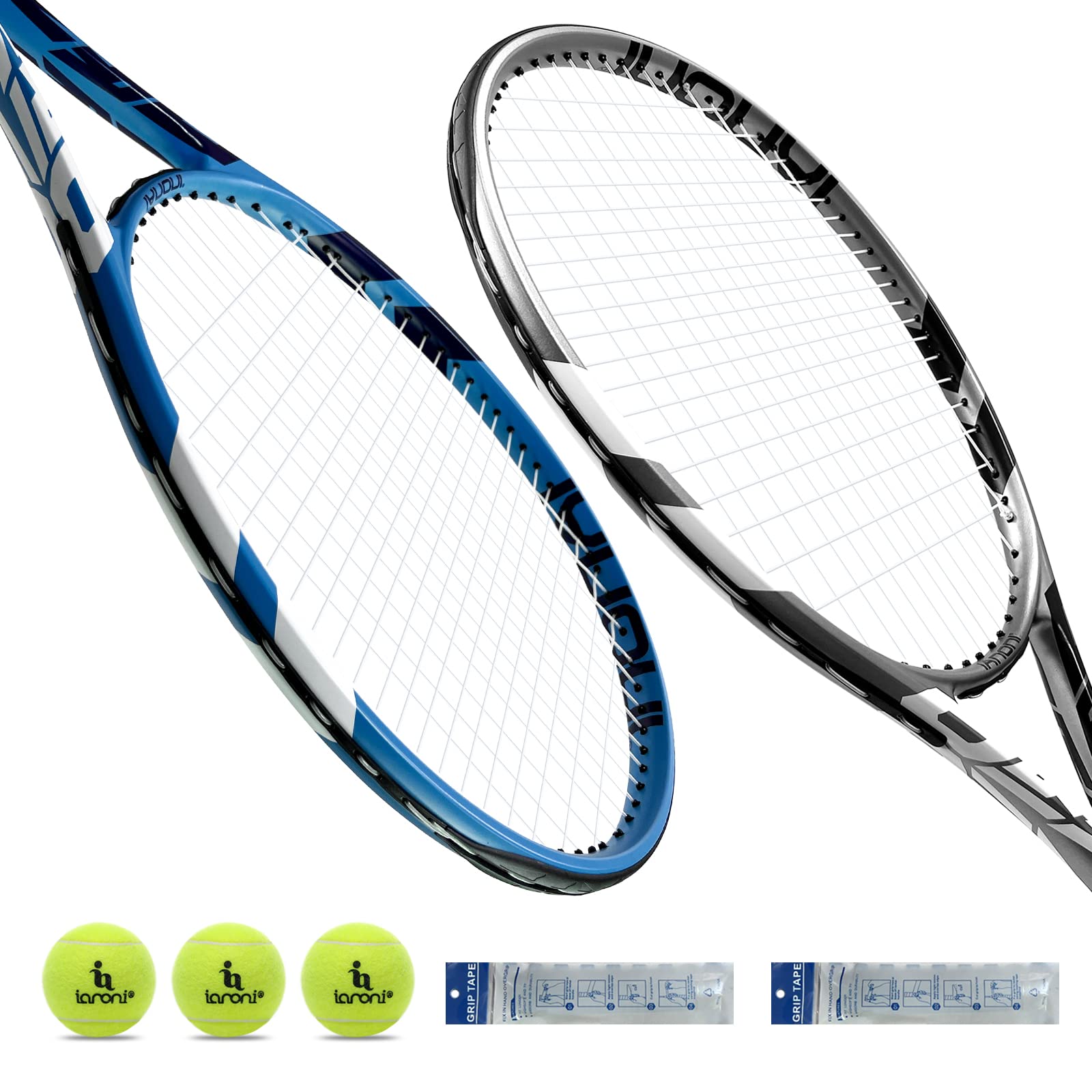 Tennis Rackets for Adults, Pre-Strung 27 Inch Tennis Racquets-2 Player ...