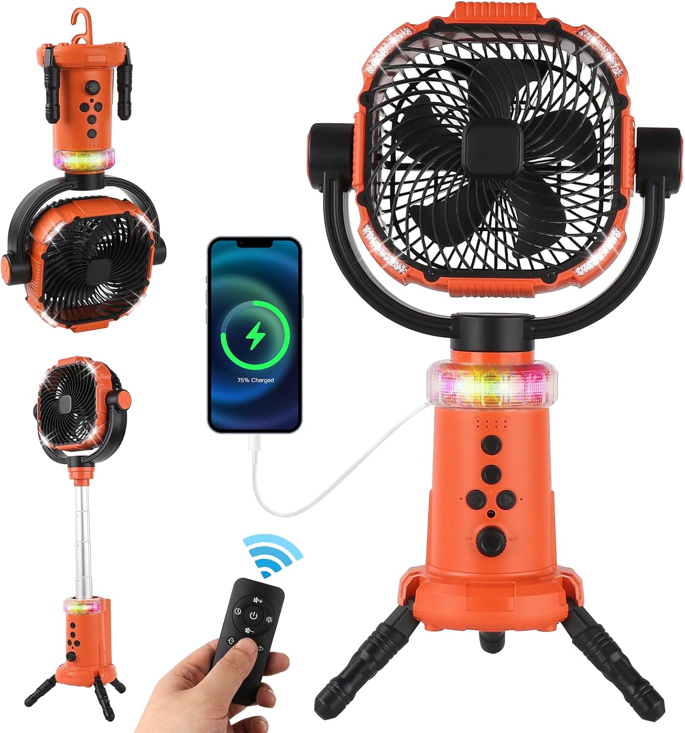 Amazon.com: HYFZJMKQ 40000mAh Battery Powered Fan Camping Essentials ...