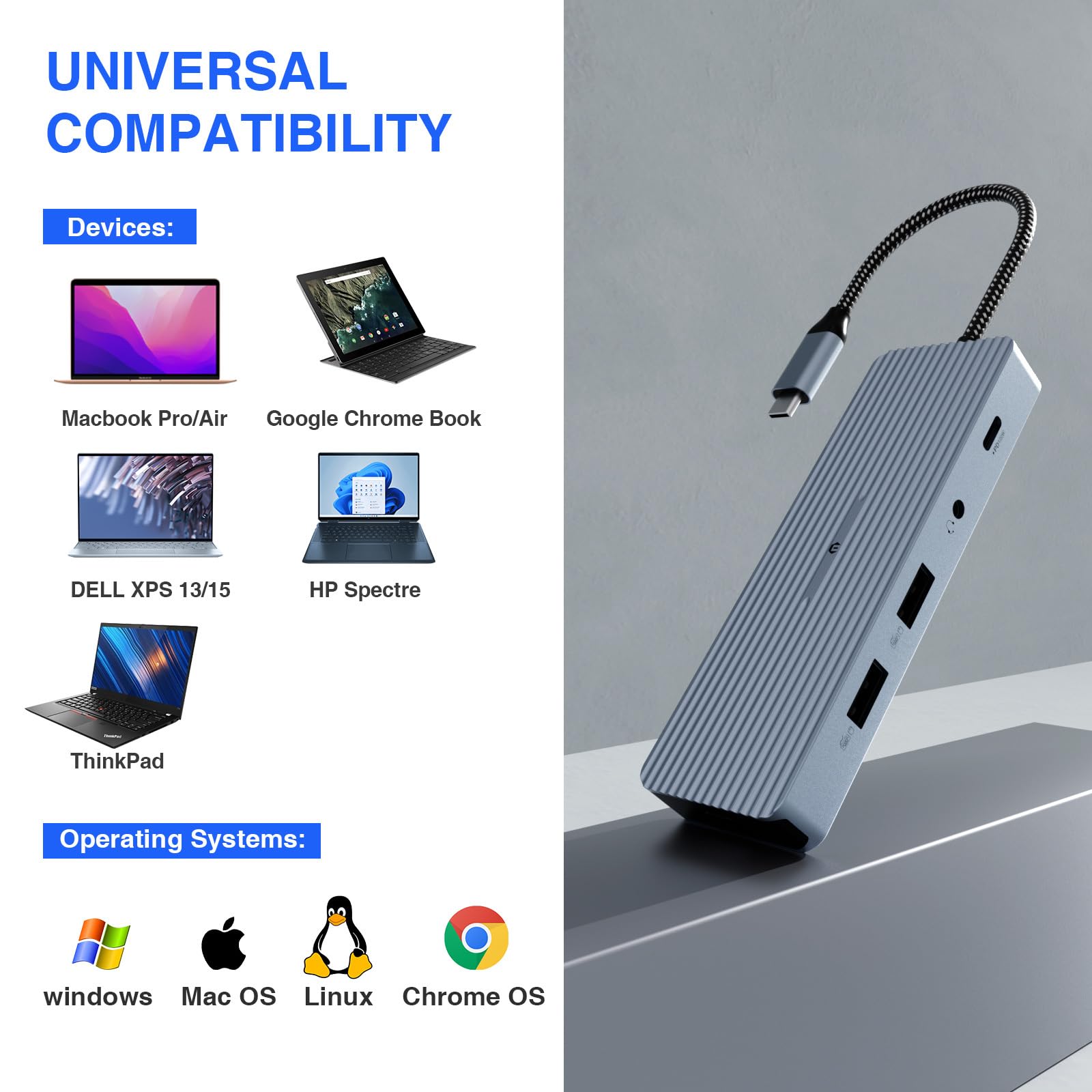 Snapklik.com : USB C Hub, TOTU 10-in-1 USB C Docking Station