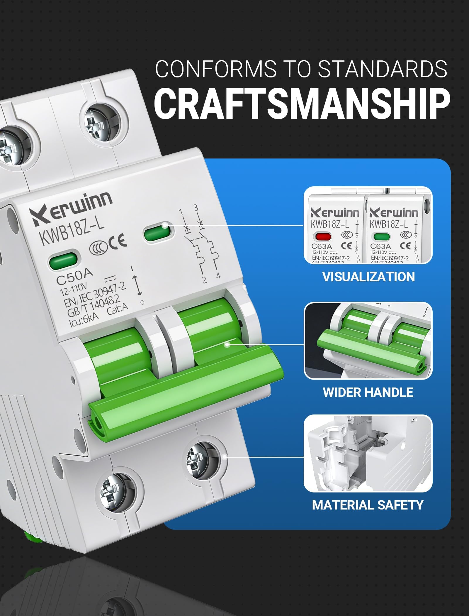 Snapklik.com : KERWINN DC Miniature Circuit Breaker, 12V-110V Circuit ...